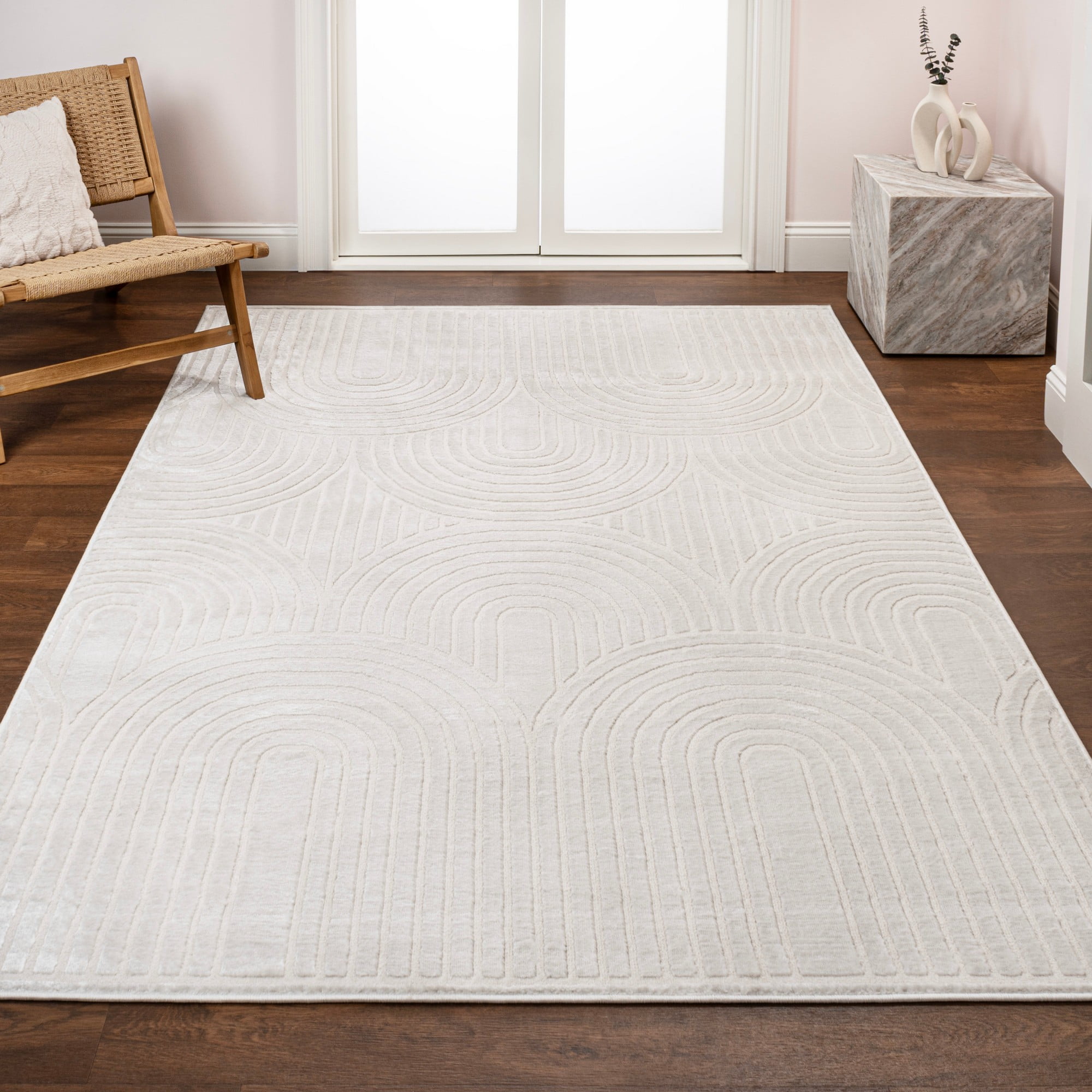 JONATHAN Y SANDSTONE 4 x 6 Area Rug, Ariana Art Deco Striped Arches Two ...