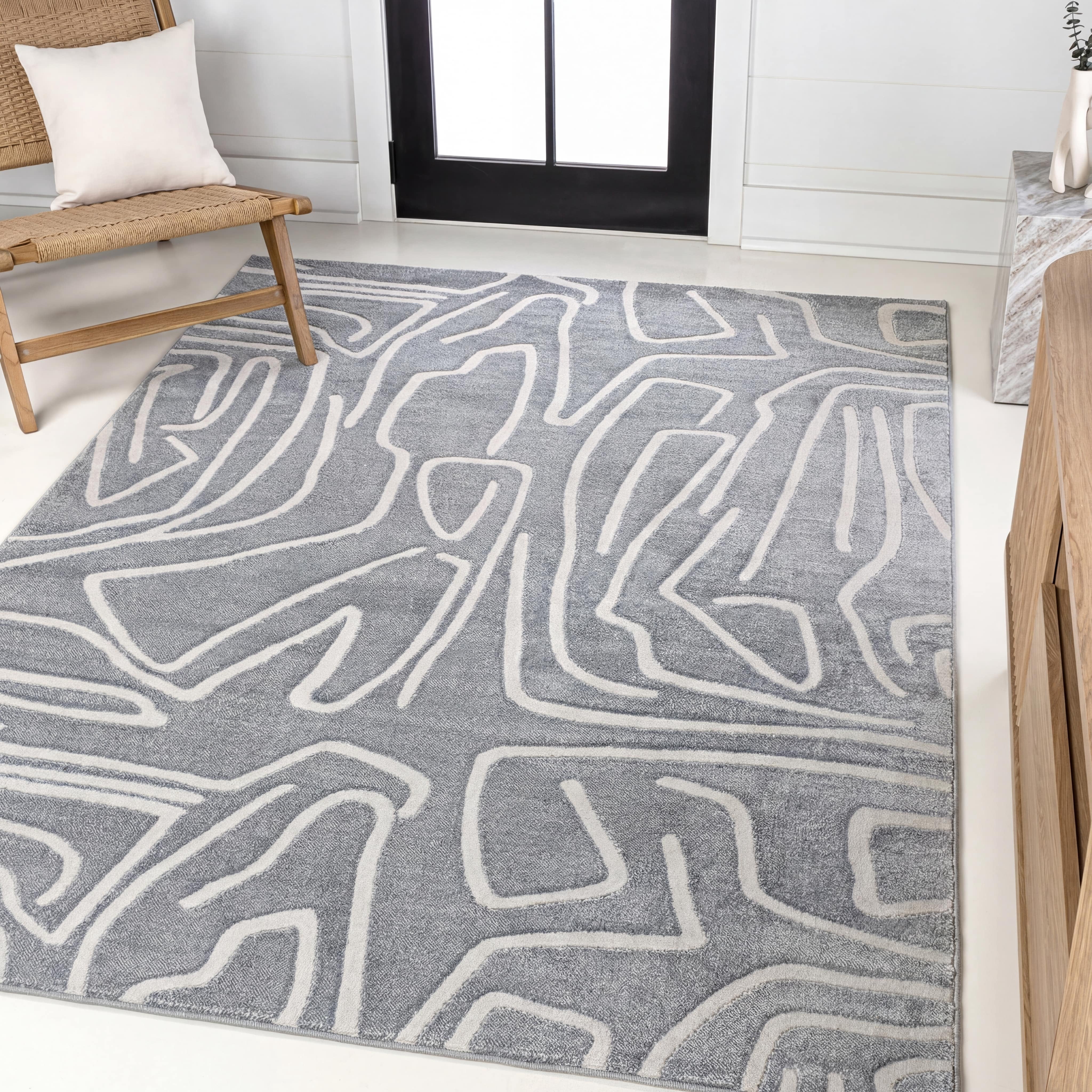 JONATHAN Y SANDSTONE 3 x 5 Area Rug, Alcina Scandinavian Graphic Lines ...
