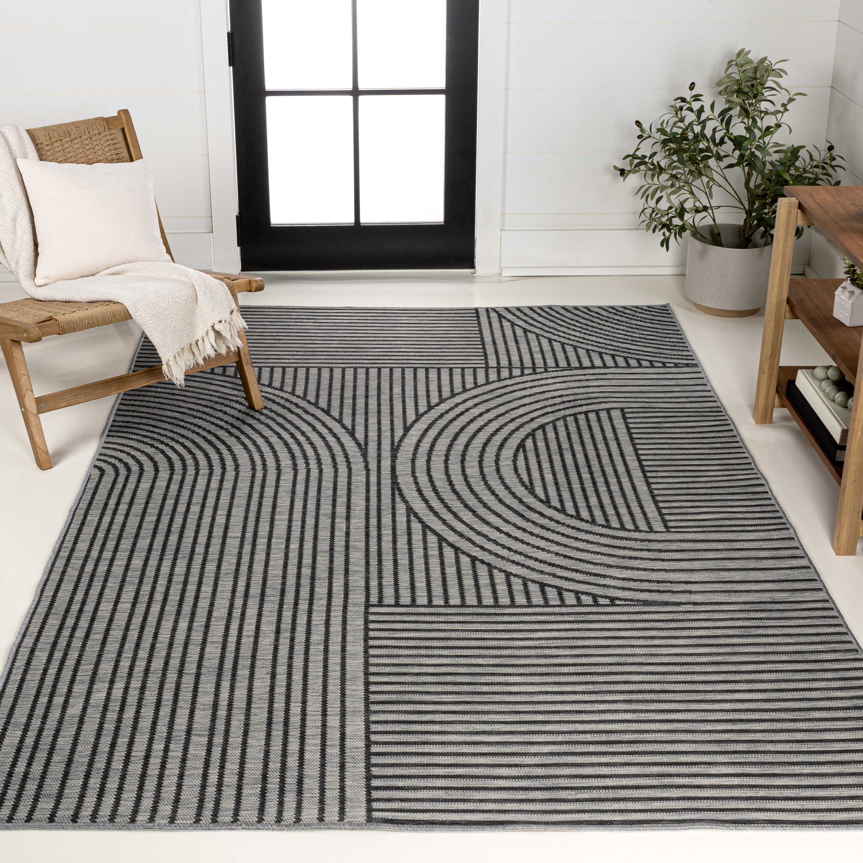 JONATHAN Y SVH106A-4 Zephyr Mid-Century Modern Arch Stripe Reversible ...