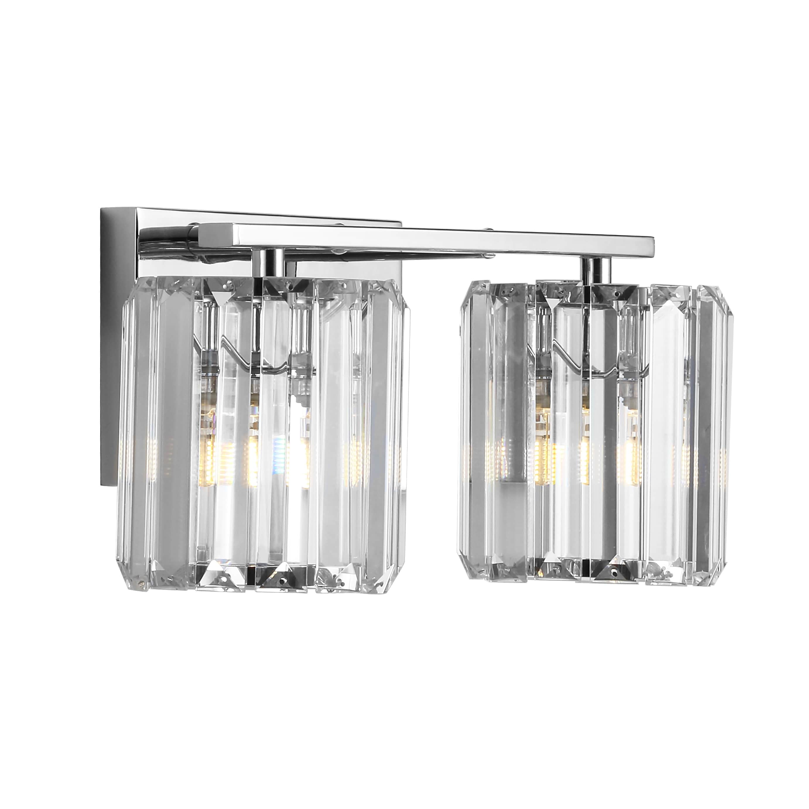JONATHAN Y Spaulding Prism Vintage Metal/Glass Classic Glam LED Vanity ...