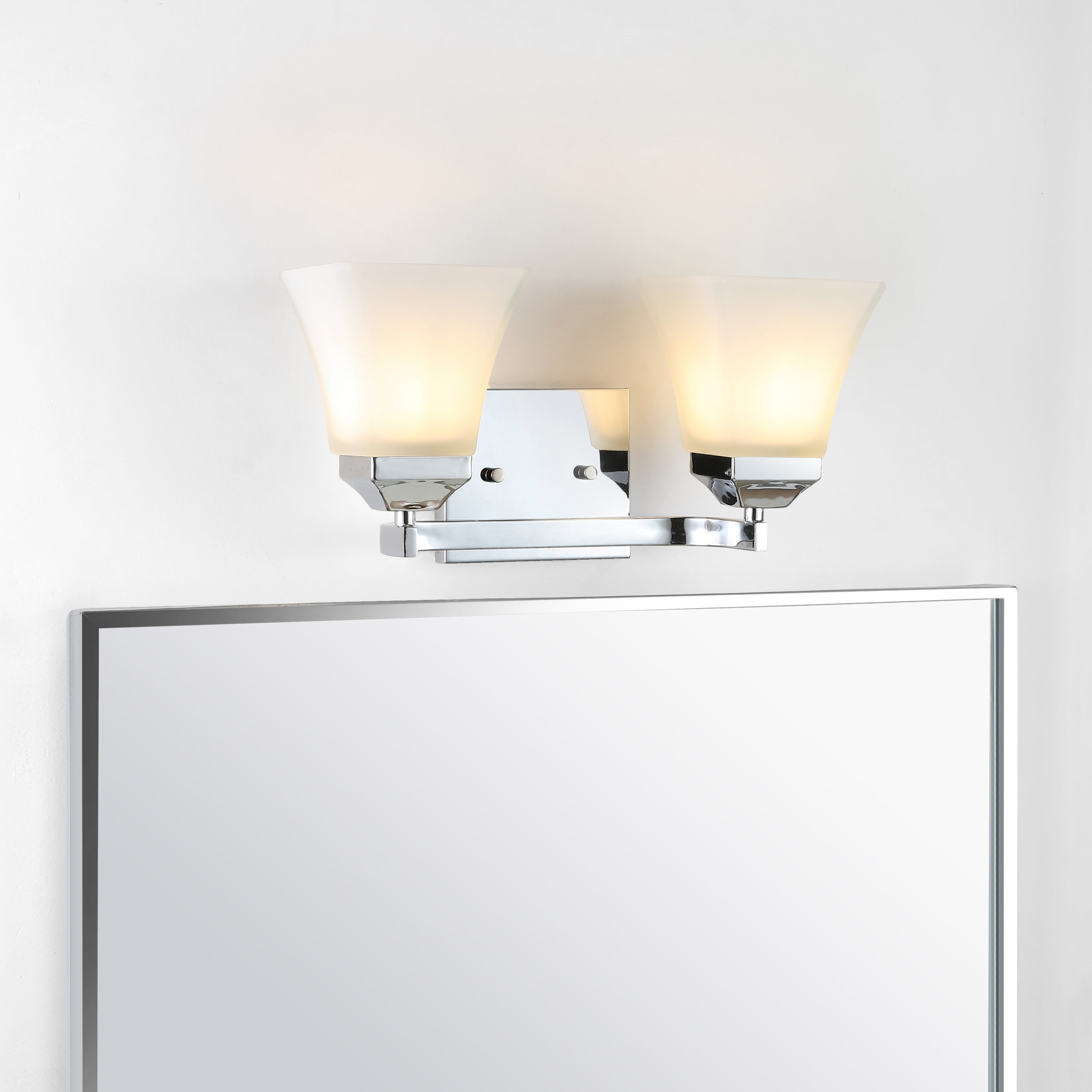 JONATHAN Y Staunton Iron/Glass Modern Cottage LED Vanity Light, Oil ...