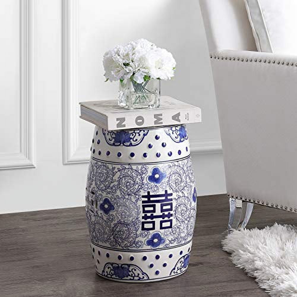 JONATHAN Y TBL1013A Double Happiness 18" Chinoiserie Ceramic Drum ...