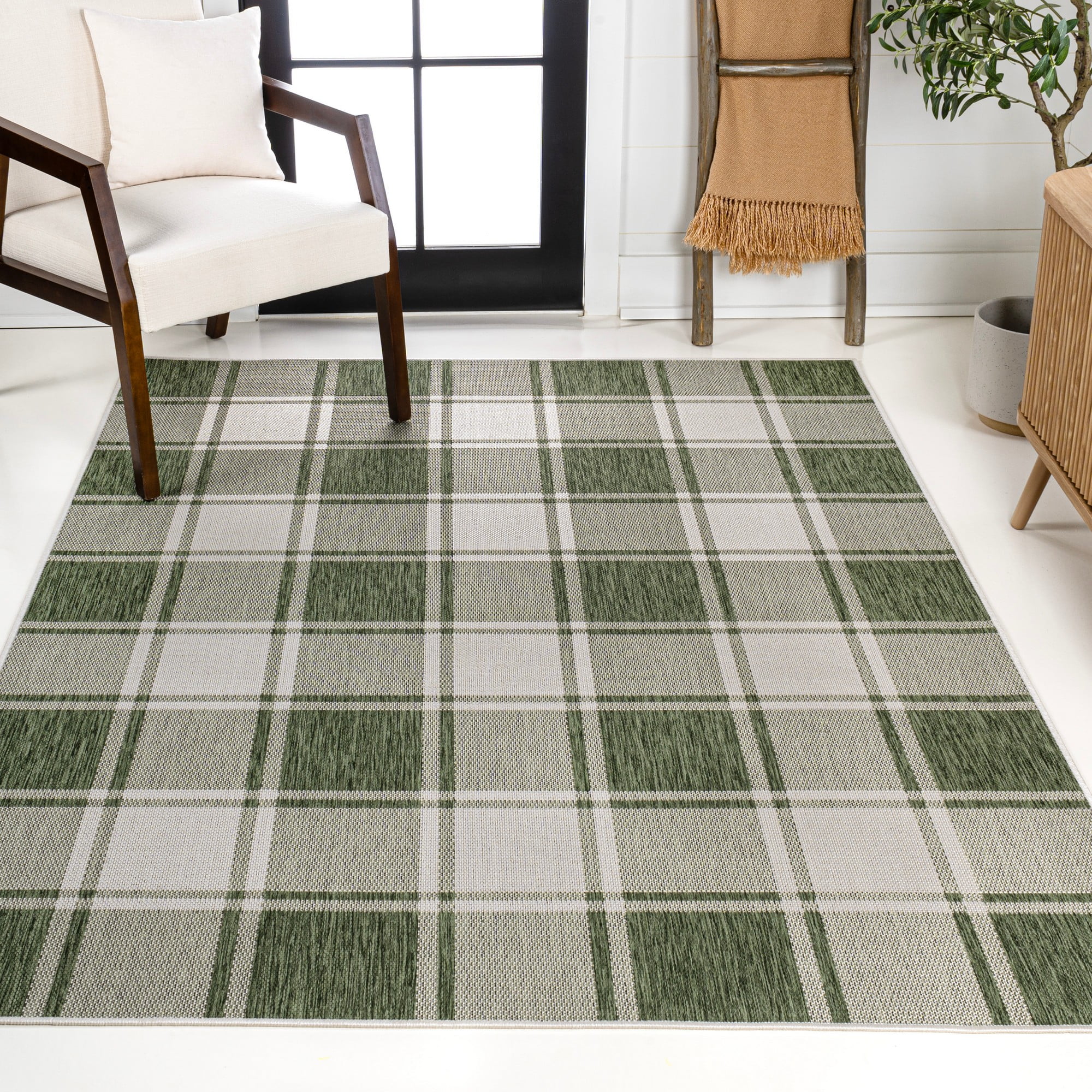 JONATHAN Y TSN203D-4 Sabine Traditional Farmhouse Bold Gingham Green ...