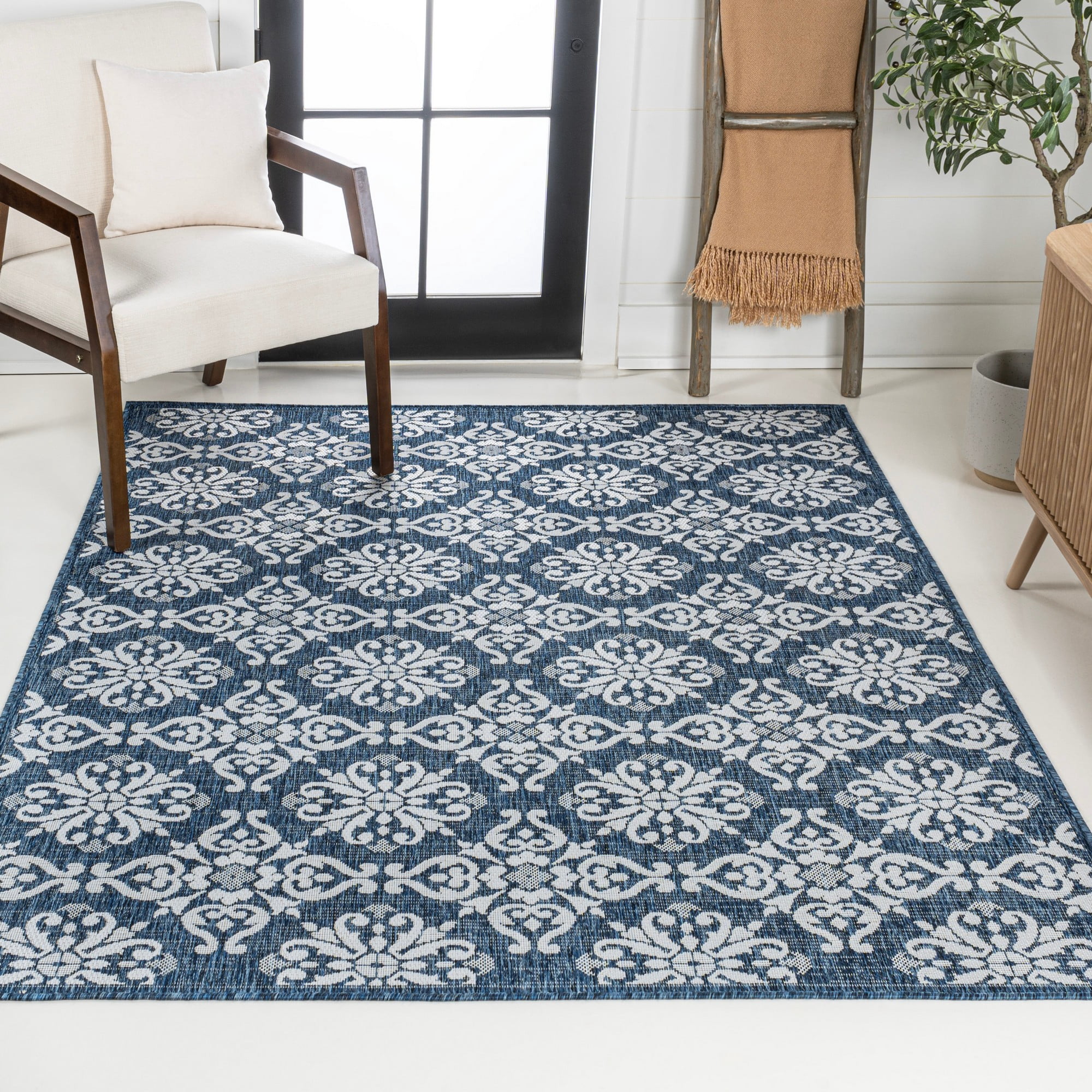 JONATHAN Y TSN206A-4 Amora Traditional Mediterranean Tile Design Navy ...