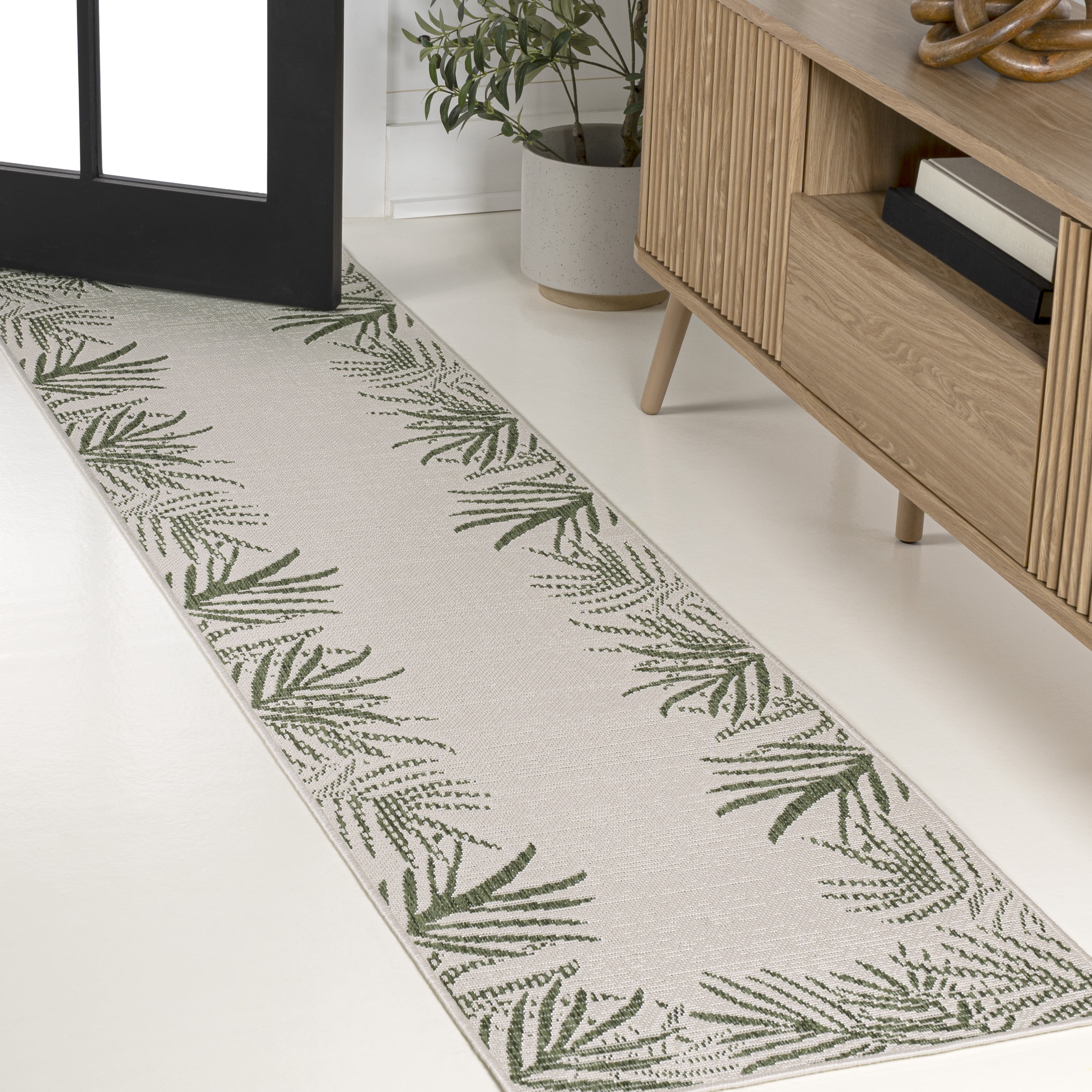 JONATHAN Y TUSCAN SUN 2 x 8 Runner Rug, Isla Coastal Cottage Palm Frond ...