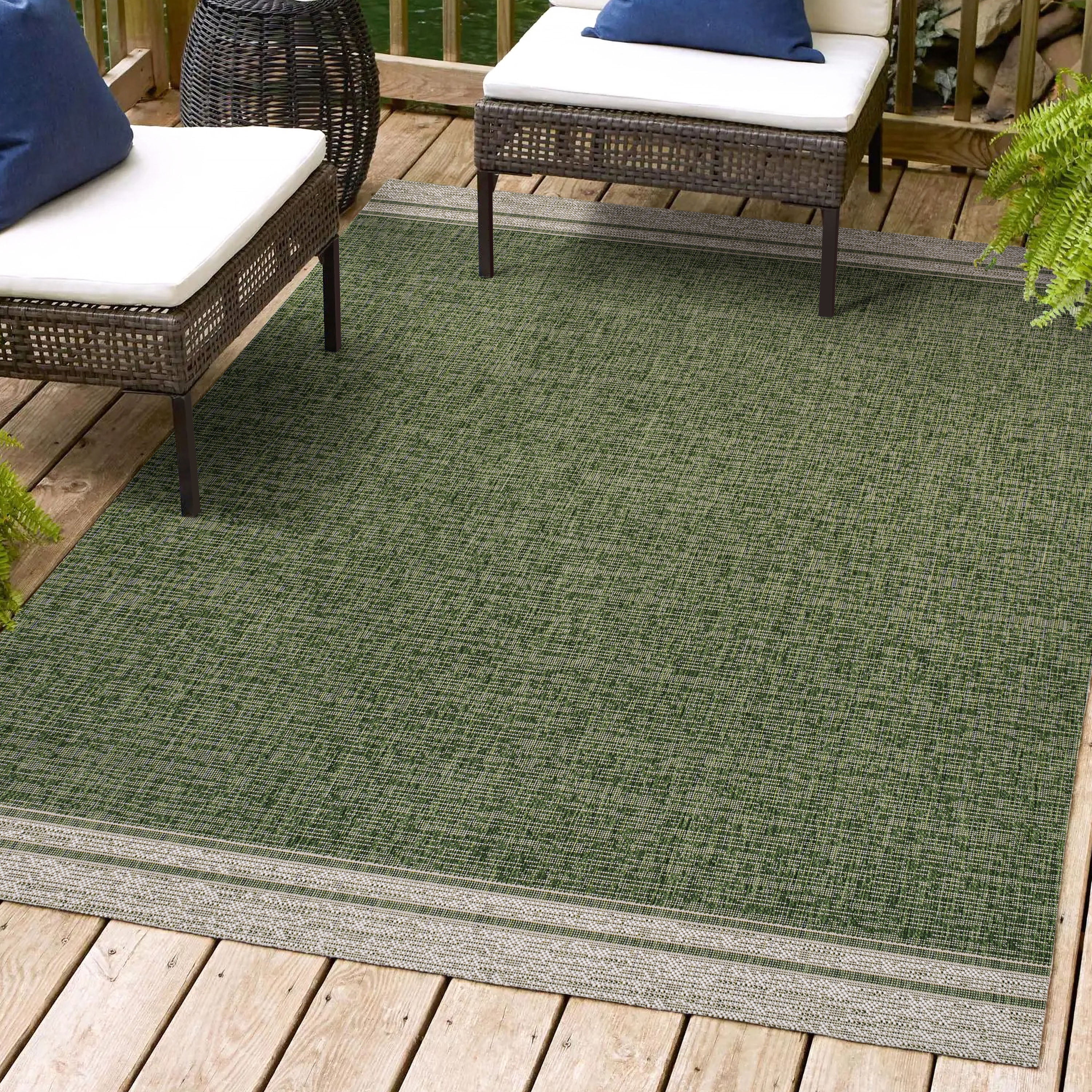 JONATHAN Y TSN213D-4 Alda Modern Minimalist Mingled Solid Green/Cream 4 ...