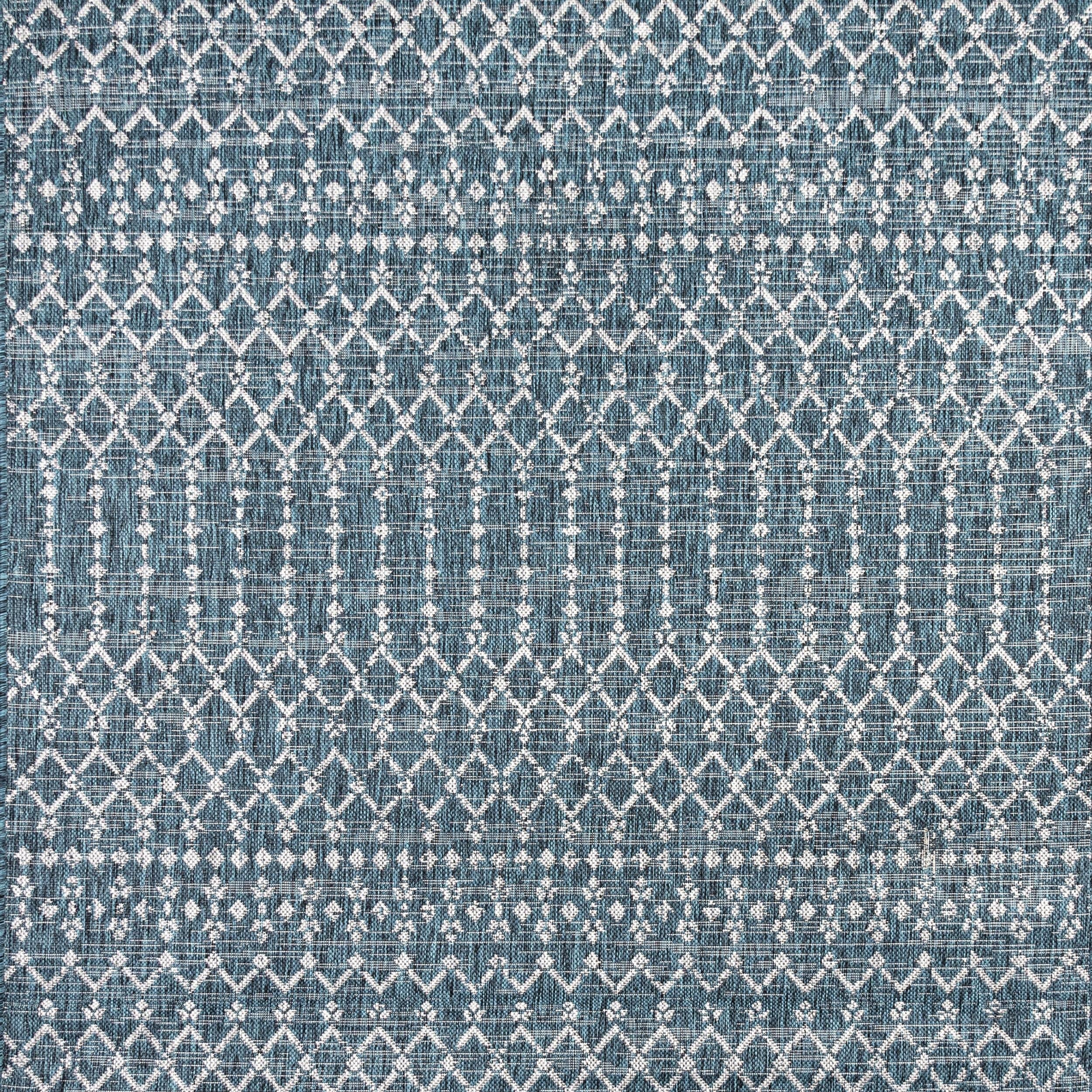 JONATHAN Y Trebol Moroccan Geometric Textured Weave Indoor/Outdoor Area ...