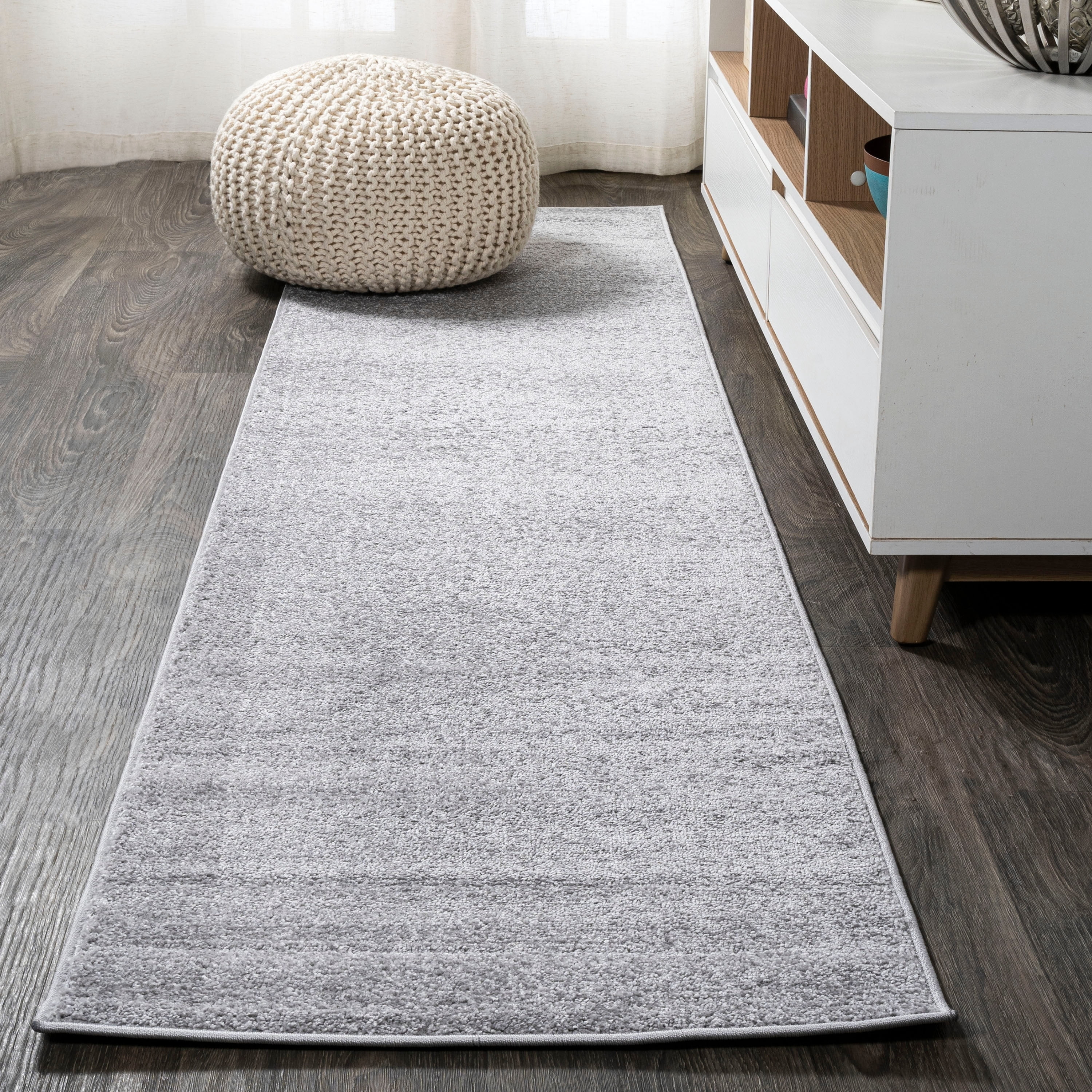 JONATHAN Y Tumbling Solid Low-Pile Area Rug 10 X 14 - Light Gray ...