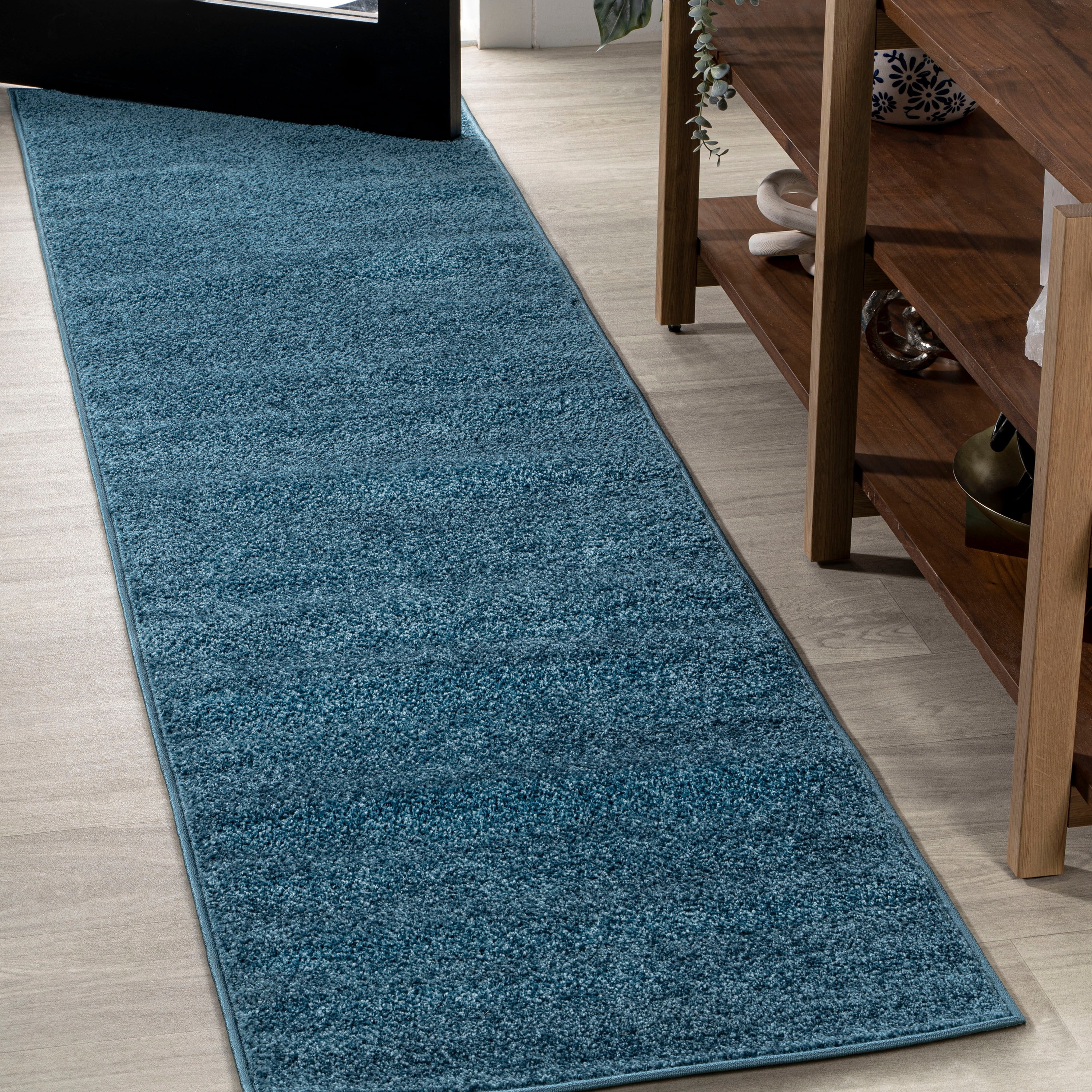 JONATHAN Y Tumbling Solid Low-Pile Area Rug 10 X 14 - Turquoise ...