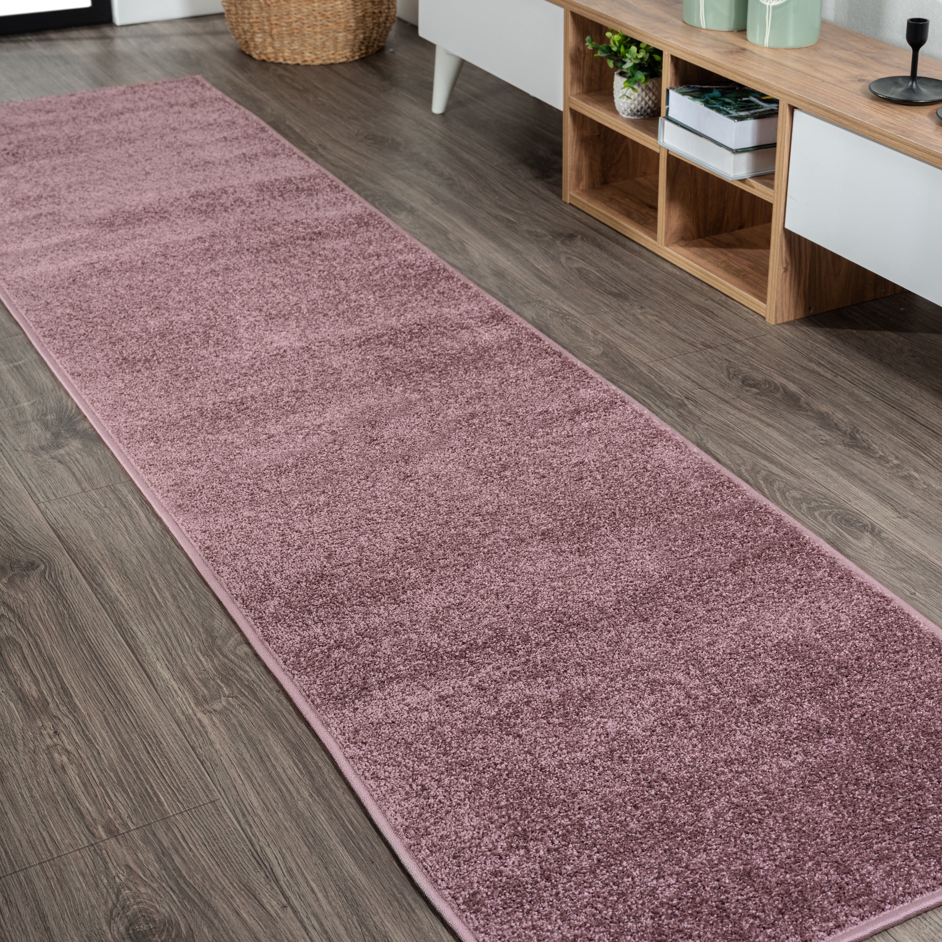 JONATHAN Y Tumbling Solid Low-Pile Area Rug 2 X 14 - Light Purple ...