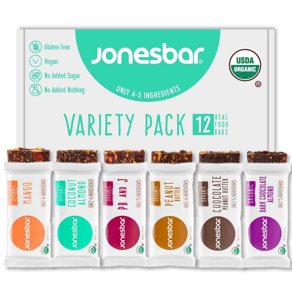 JONESBAR (Variety Pack, 12 BCF26 Count (Pack of 1)), USDA Organic Fruit ...