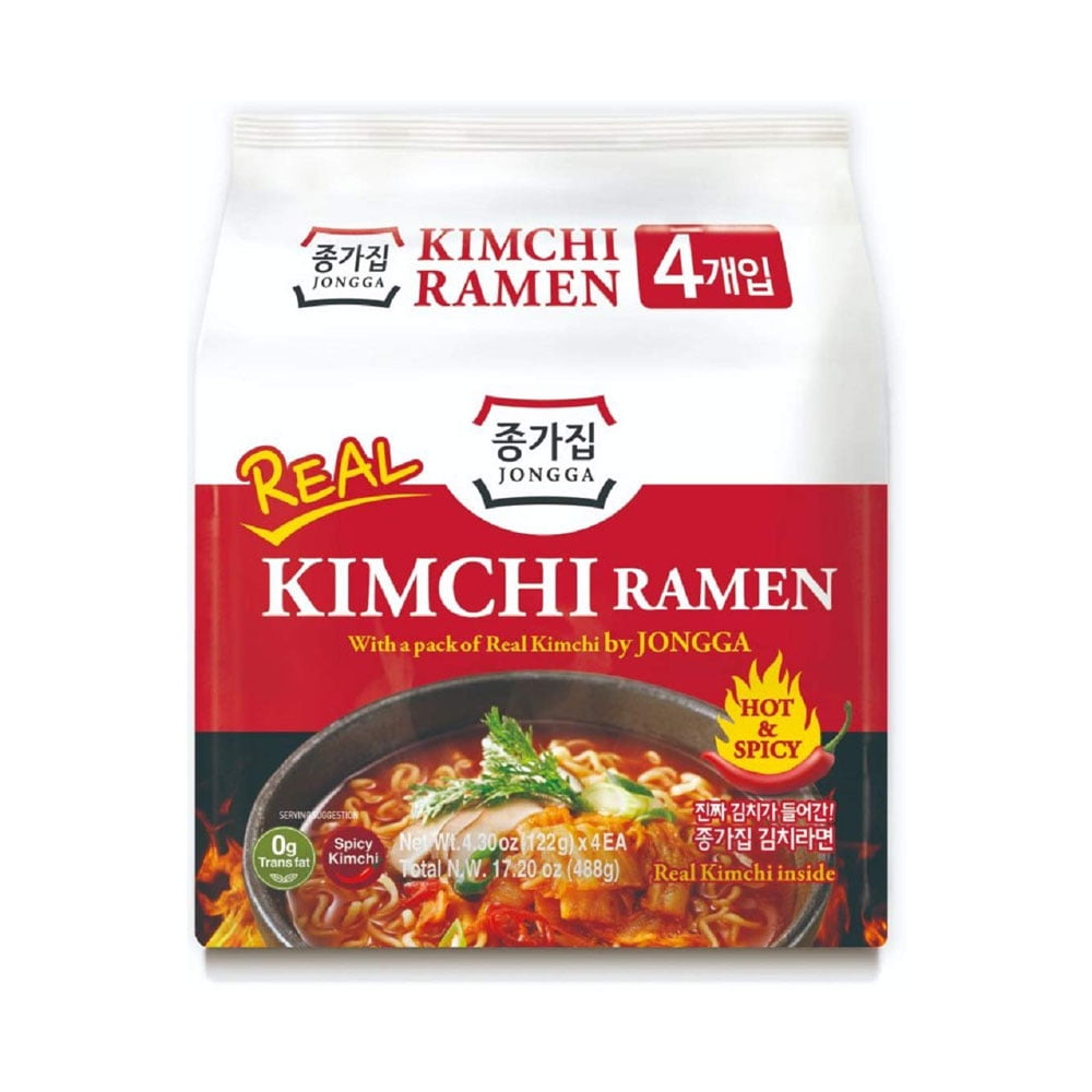 JONGGA Real Kimchi Ramyun, Korean Instant Spicy Noodle Soup, Authentic ...