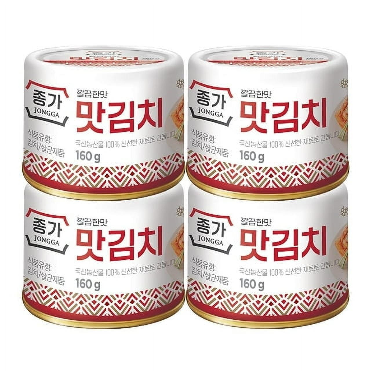 JONGGA Original Can Kimchi (Pack of 4), Shelf Stable Canned Kimchi ...