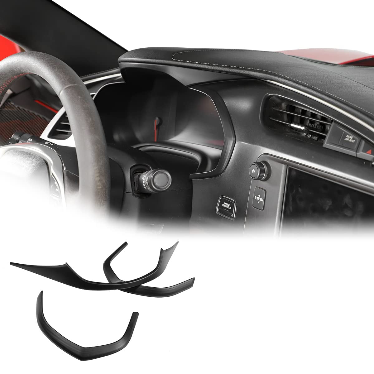 JONKOKO Car Dashboard Decorative Frame Dial Rings Cover Trim Frame for ...