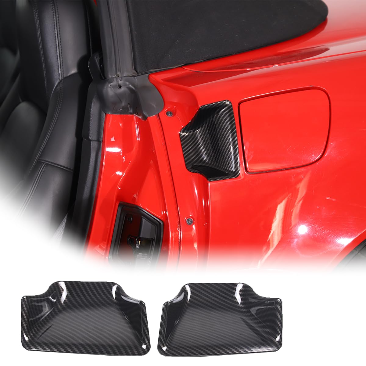 JONKOKO Carbon Fiber Look RRF12 Cover Trims Accessories Body Door Handle Bowl Moulding for ...