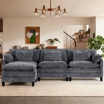 BYBYME 104"Oversized L-Shaped Sectional Sofa Cloud Boneless Modular ...