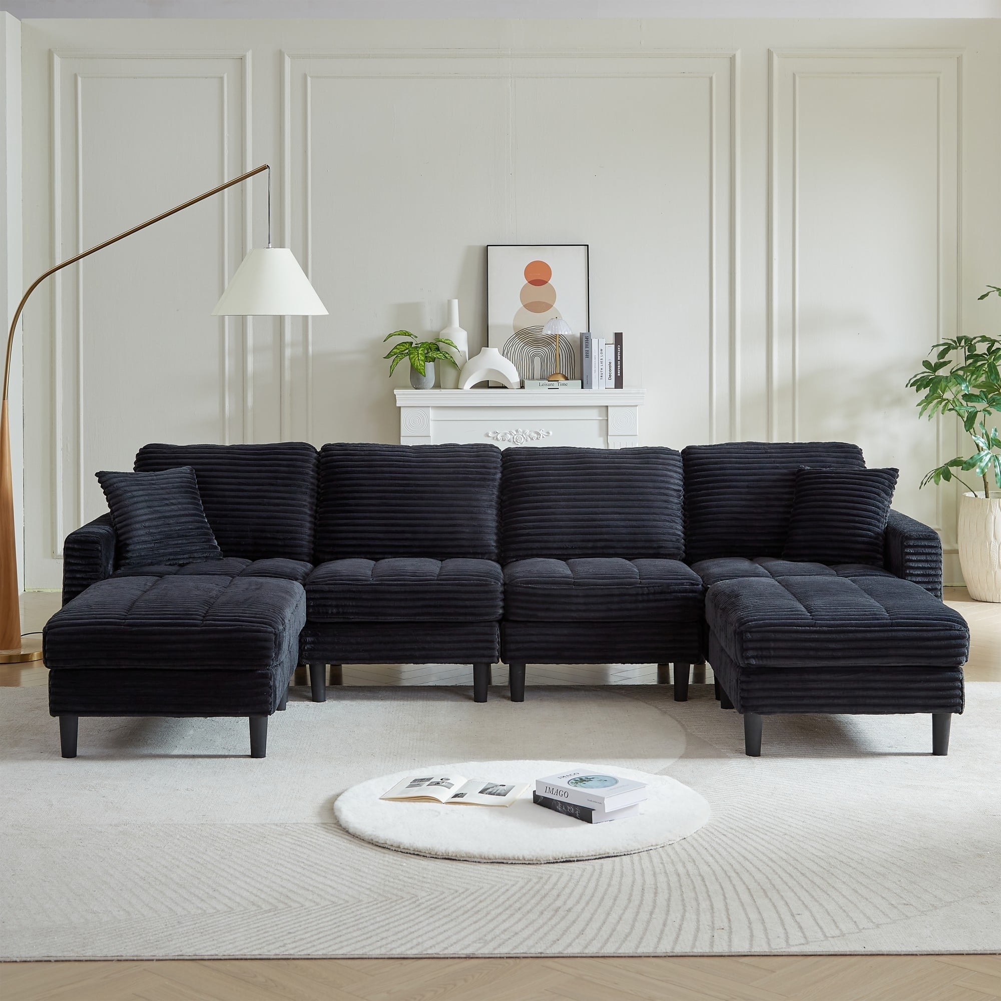 JONPONY 122.5" U Shaped Cloud Couch,Oversized 4 Seat Sectional Sofa ...