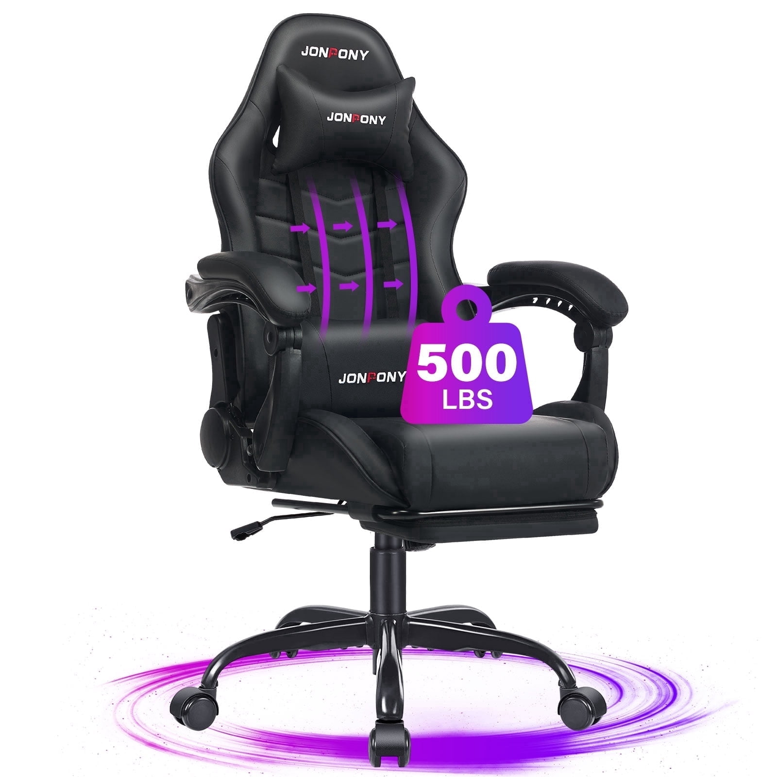 JONPONY Big and Tall 500LBS Gaming Chair, Ergonomic High Back Gamer ...