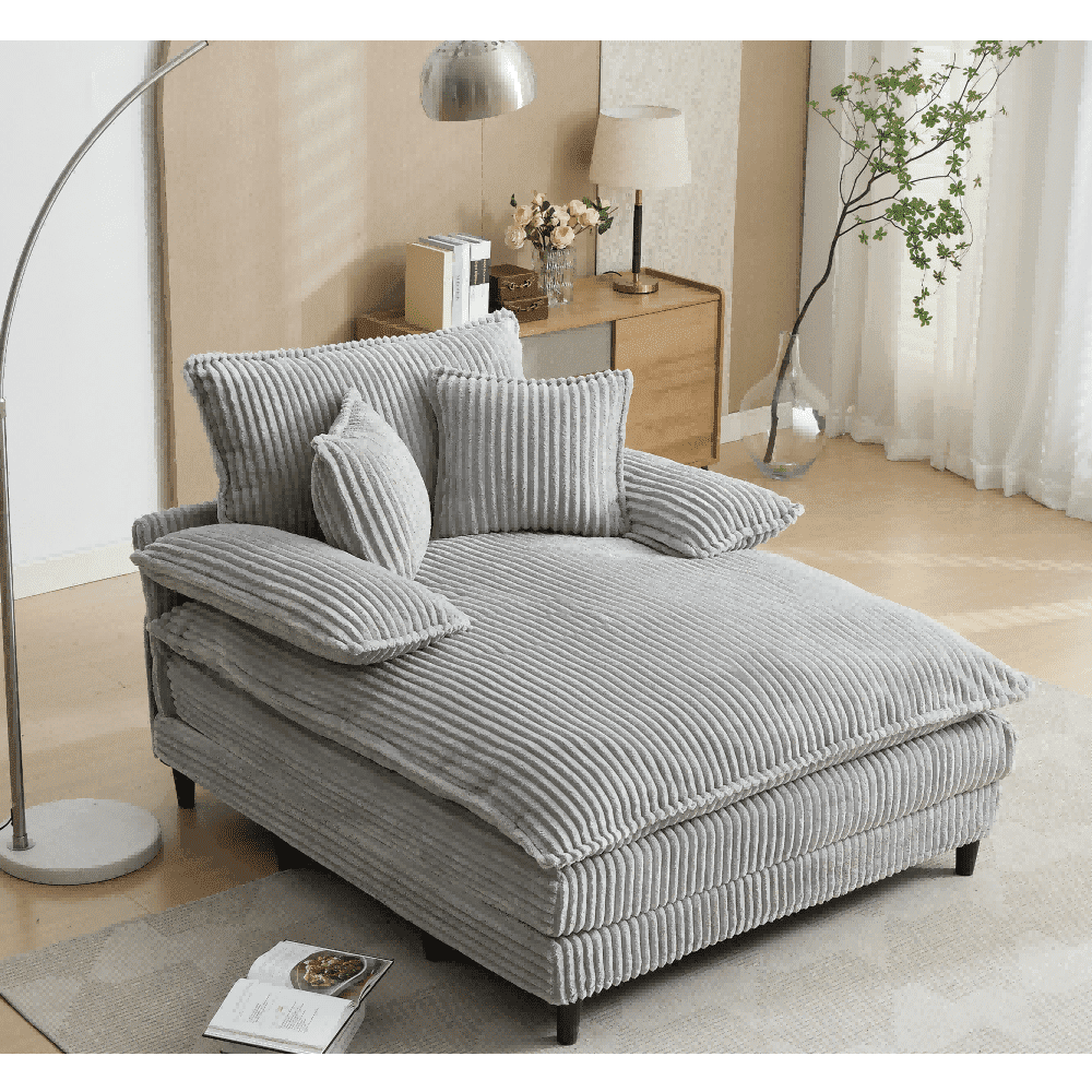 JONPONY 64''x54'' Chaise Lounge Chair Indoor, Oversized Upholstered ...