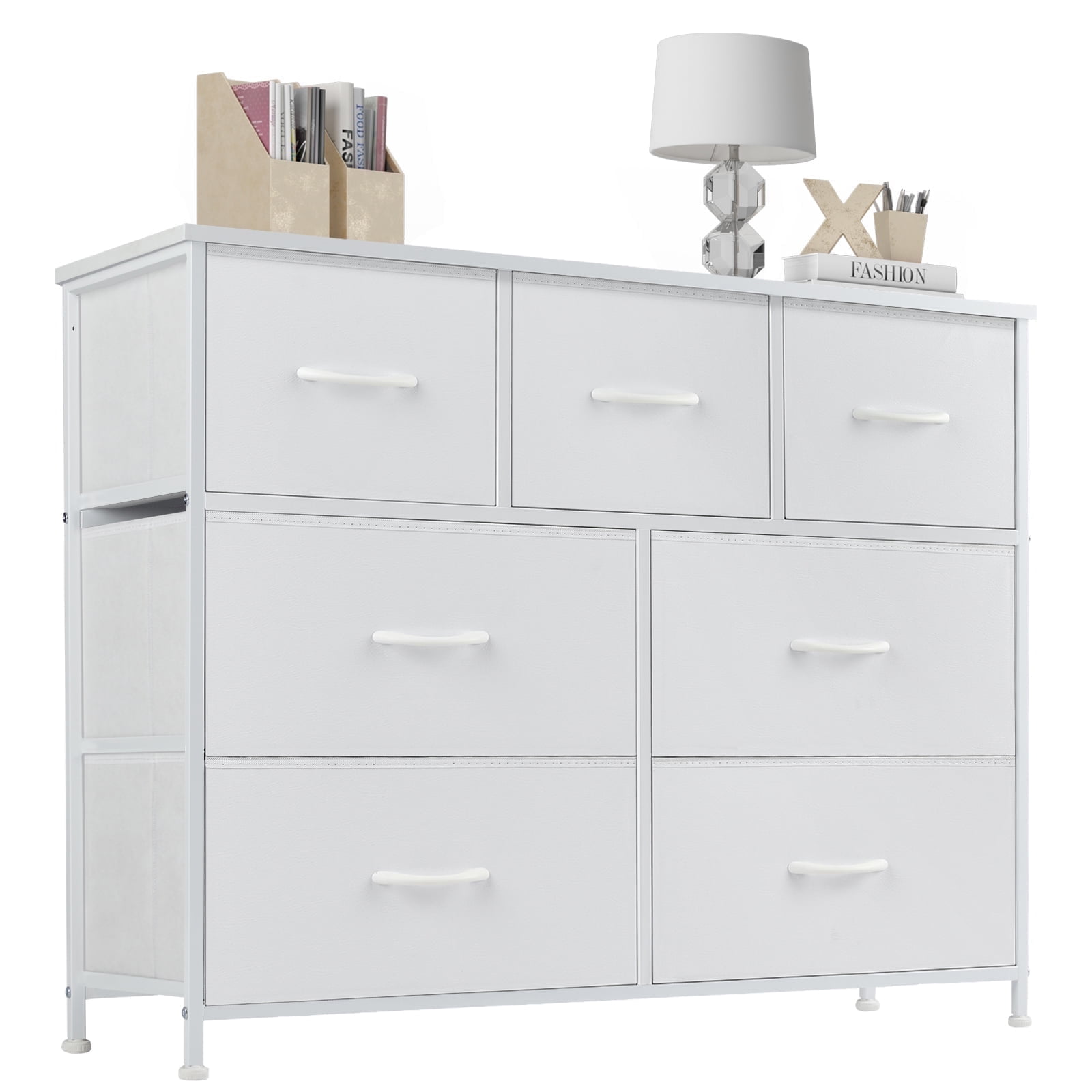 JONPONY 7 Drawer Bedroom Storage Tower, Assembled Wardrobe Lockers ...