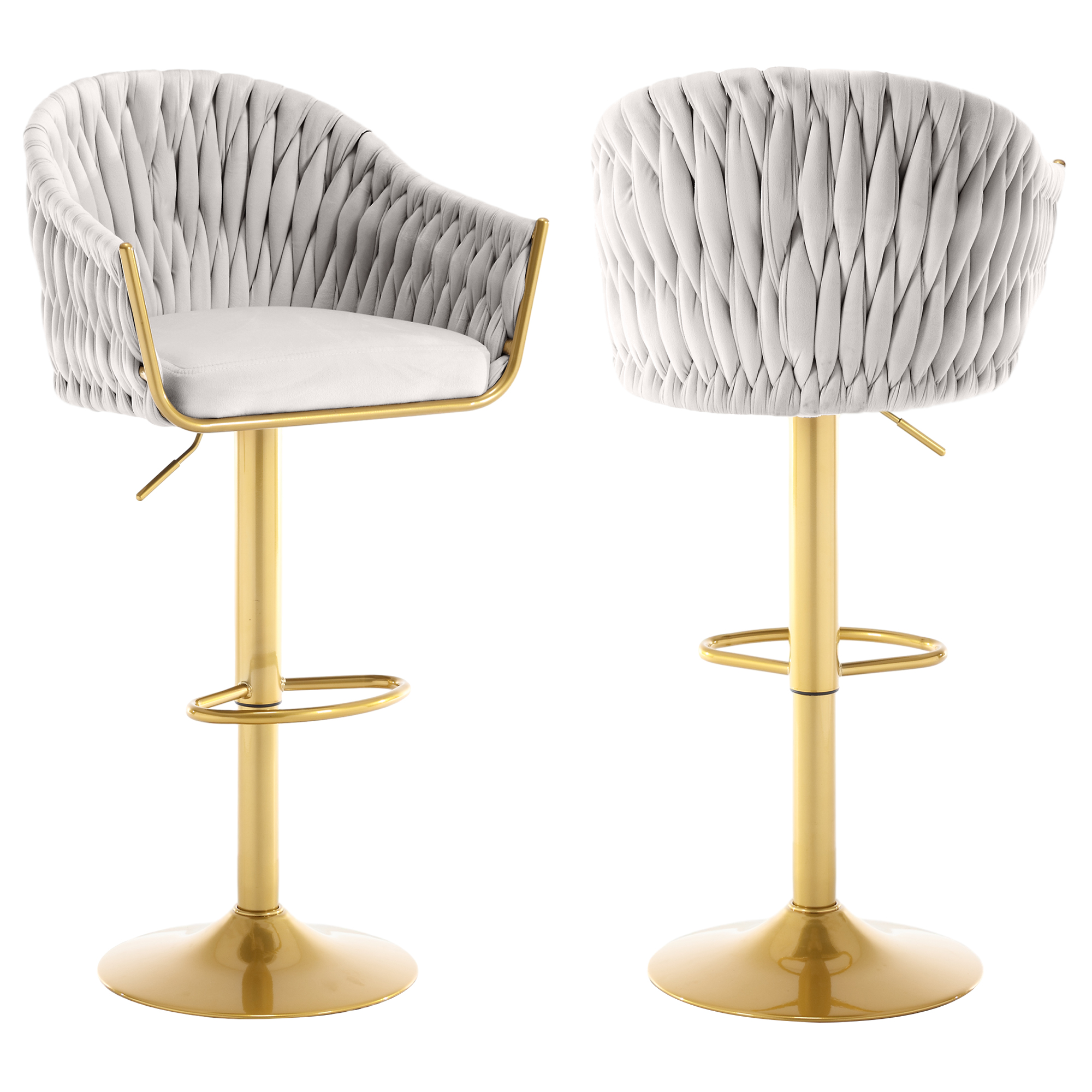 HomCom Bar Stool, Light Grey, Set of 2 - Walmart.com