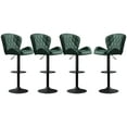 JONPONY Bar Stools Set of 4, Back and Armrest,Velvet Elegant Modern Bar ...