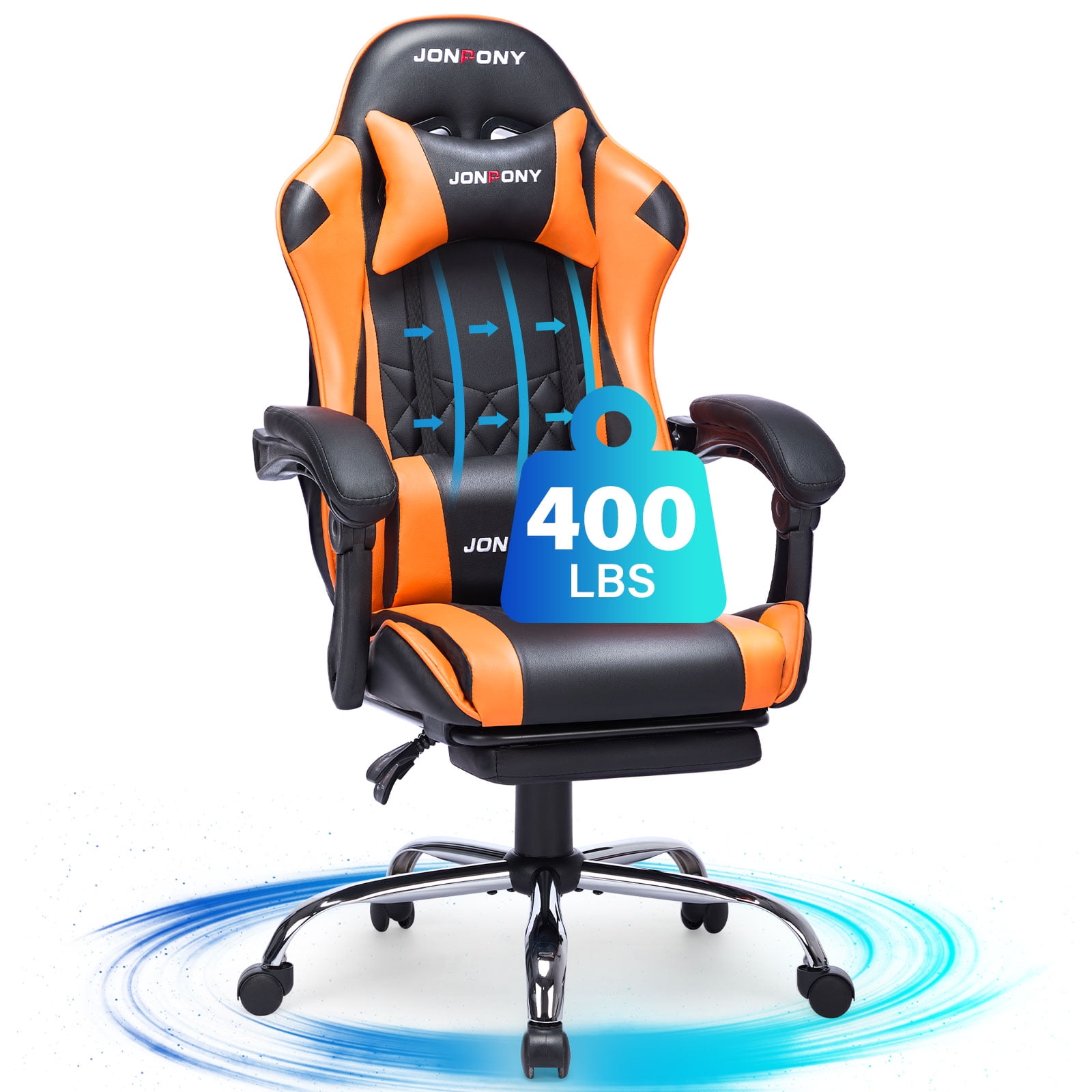 JONPONY Big and Tall 400LBS Gaming Chair, Ergonomic Design, Gamer Chair ...