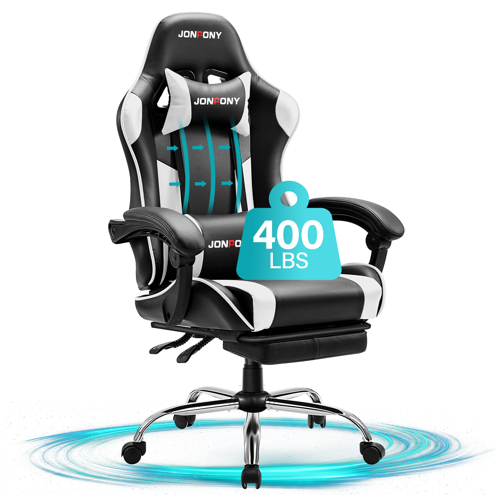 JONPONY Big and Tall Gaming Chair, Ergonomic Design, Gamer Chair PU ...