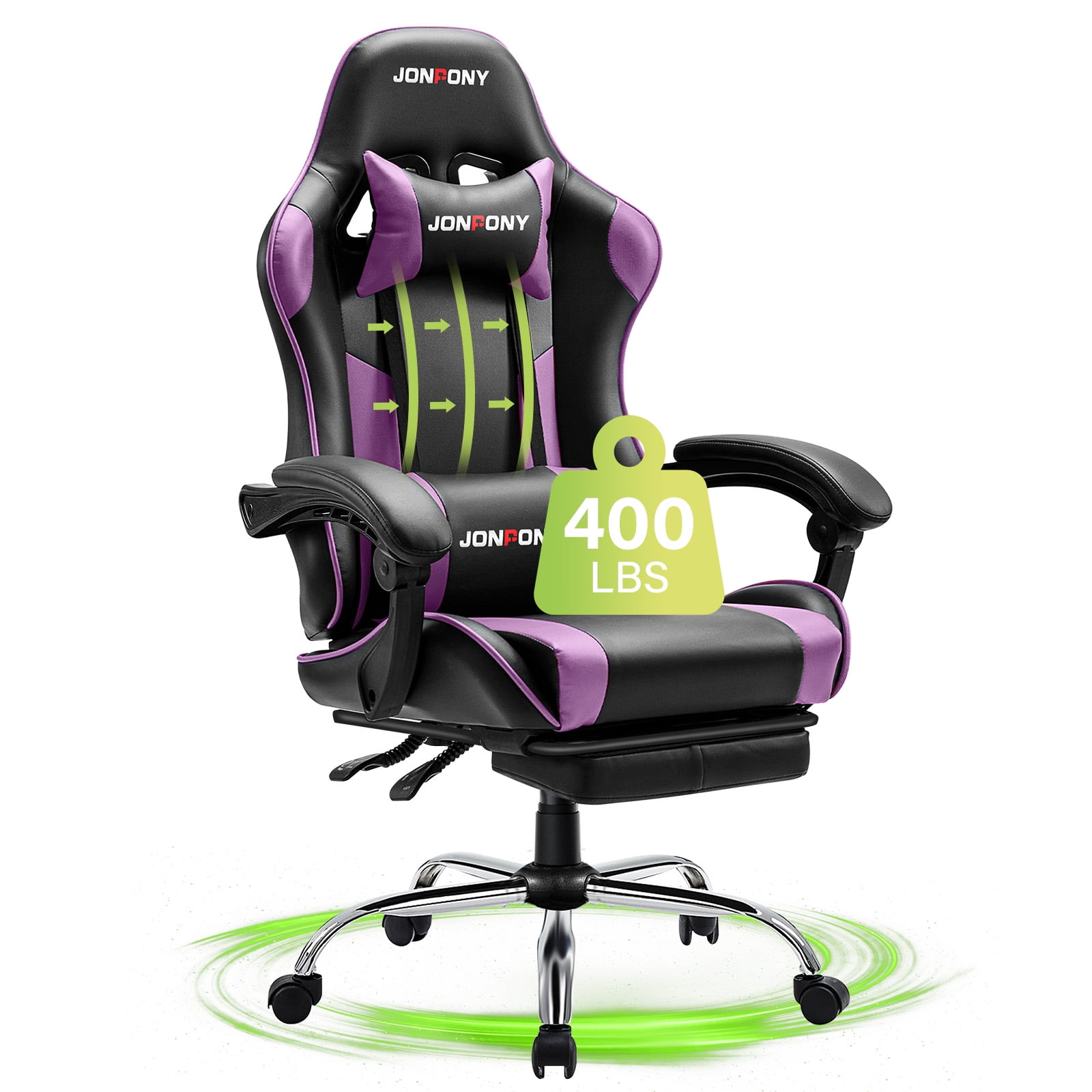 JONPONY Big and Tall Gaming Chair, Ergonomic Design, Gamer Chair PU ...
