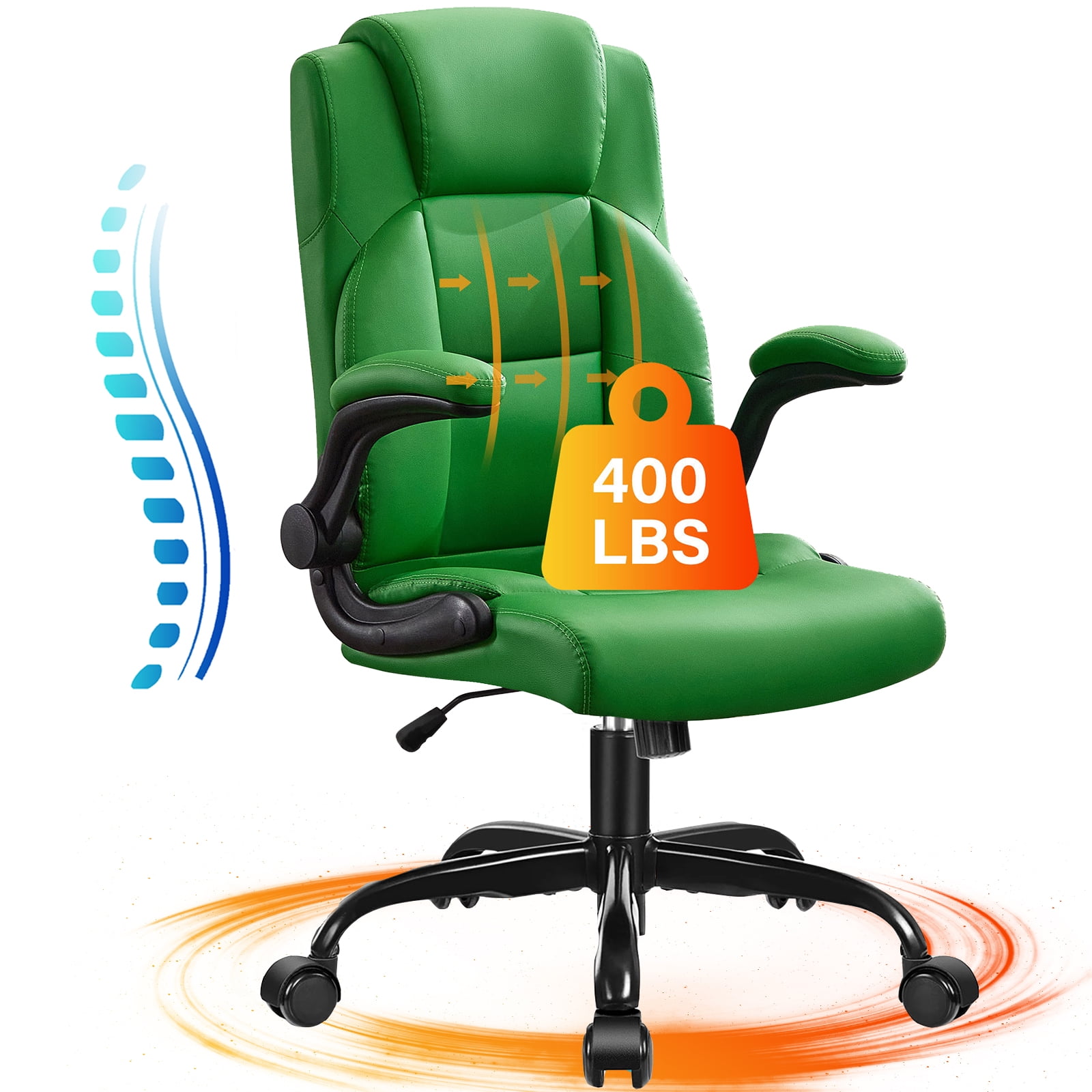 JONPONY Big and Tall Office Chair, 400lbs, Ergonomic Wide Seat, High ...