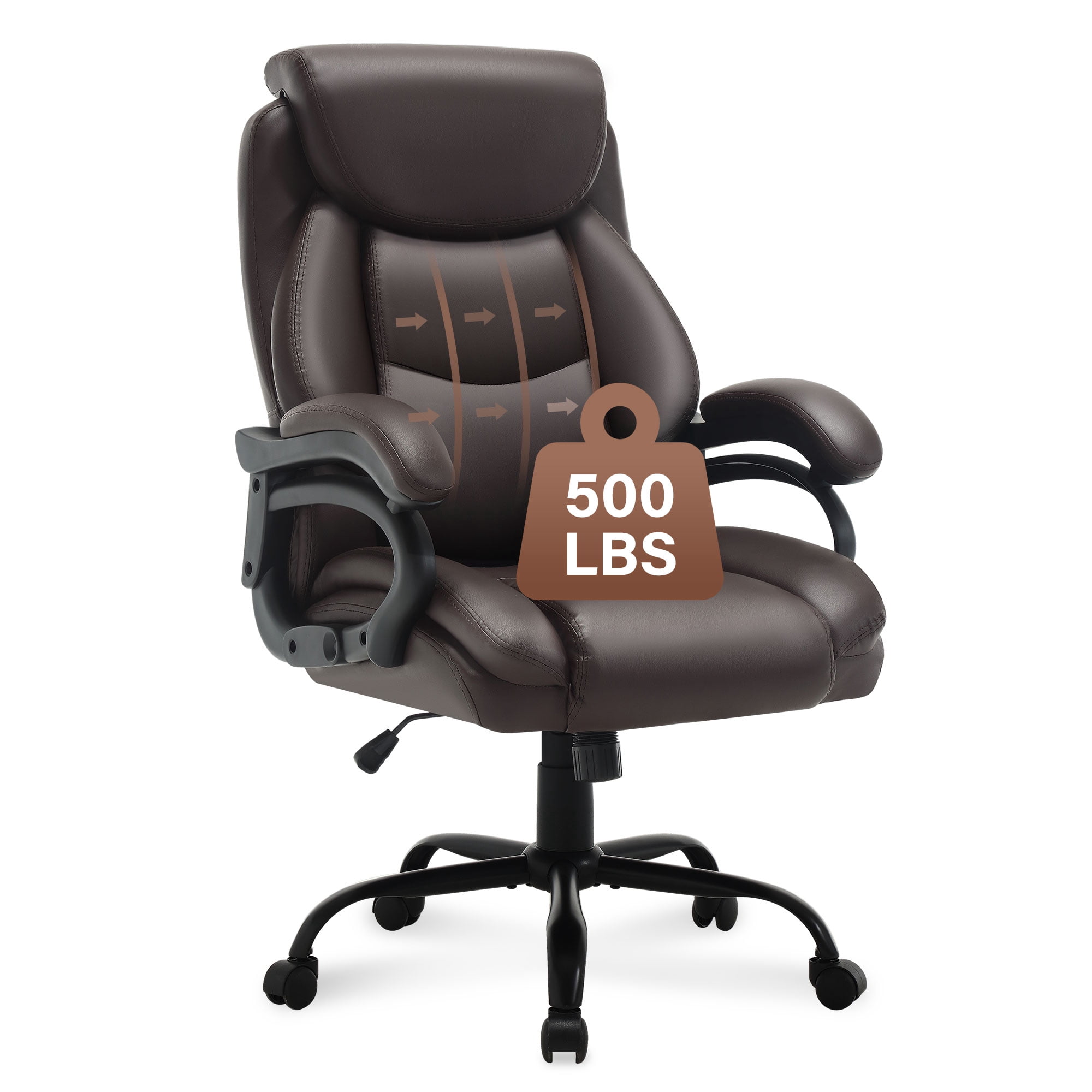 JONPONY Big and Tall Office Chair 500LBS Wide Seat Ergonomic Computer ...