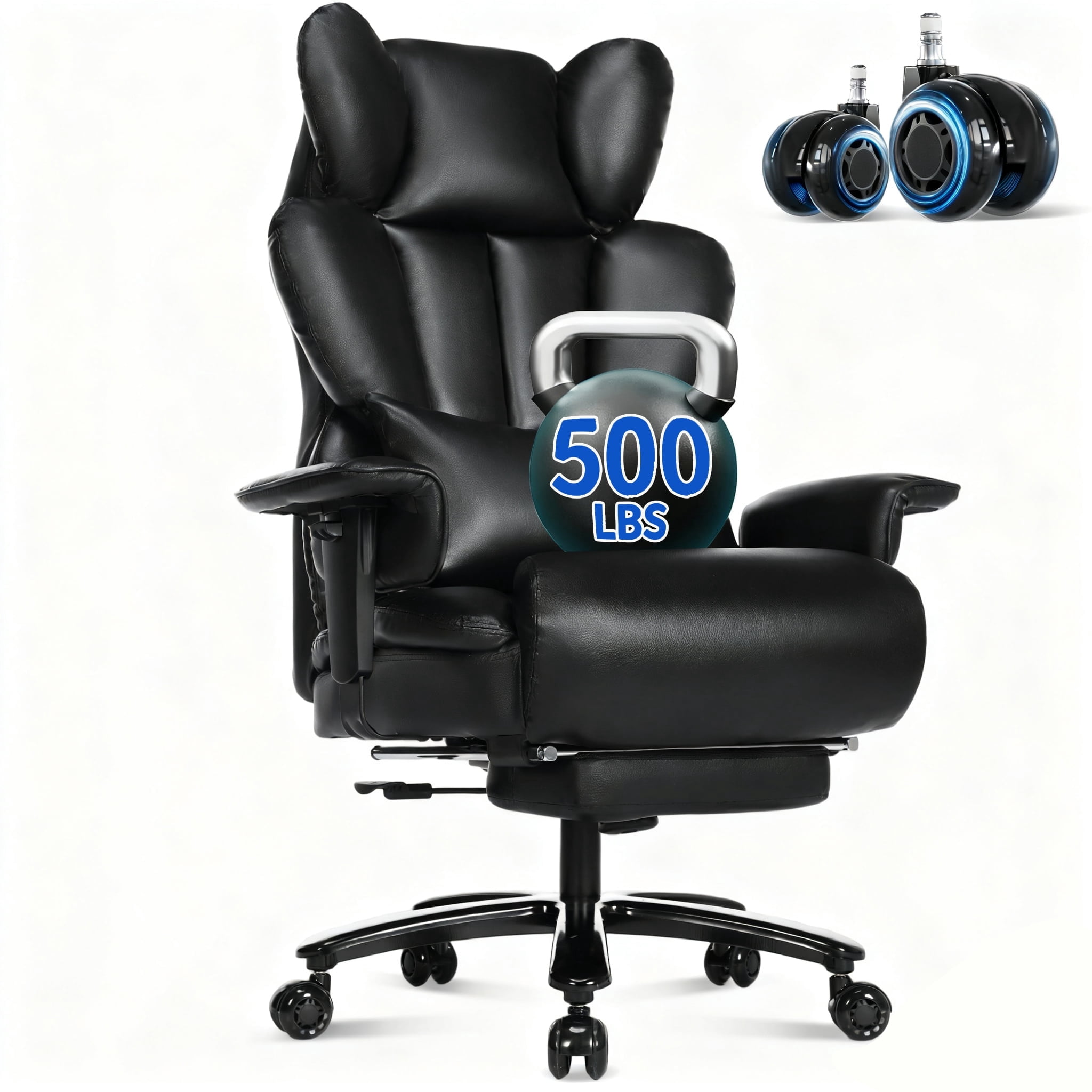 JONPONY Big and Tall Office Chair with Footrest, Executive Office Chair ...