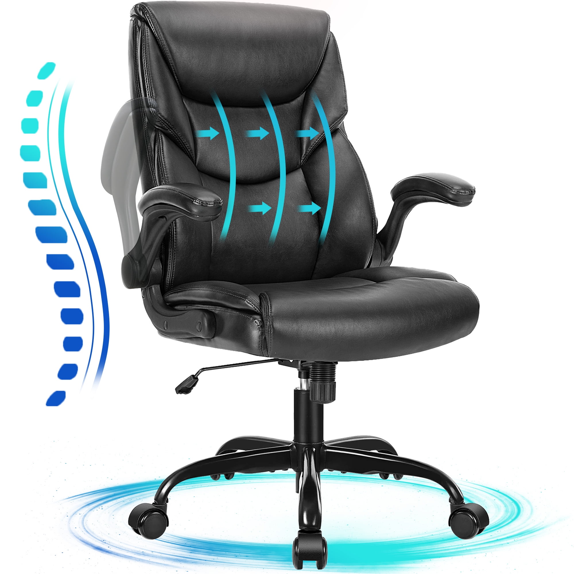 JONPONY Big and Tall Office Chair Wide Seat Ergonomic Computer Desk ...