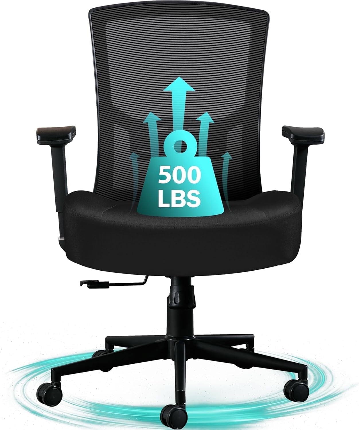 JONPONY Office Chair 500lbs Heavy Duty Mesh Ergonomic High Back with 2D ...