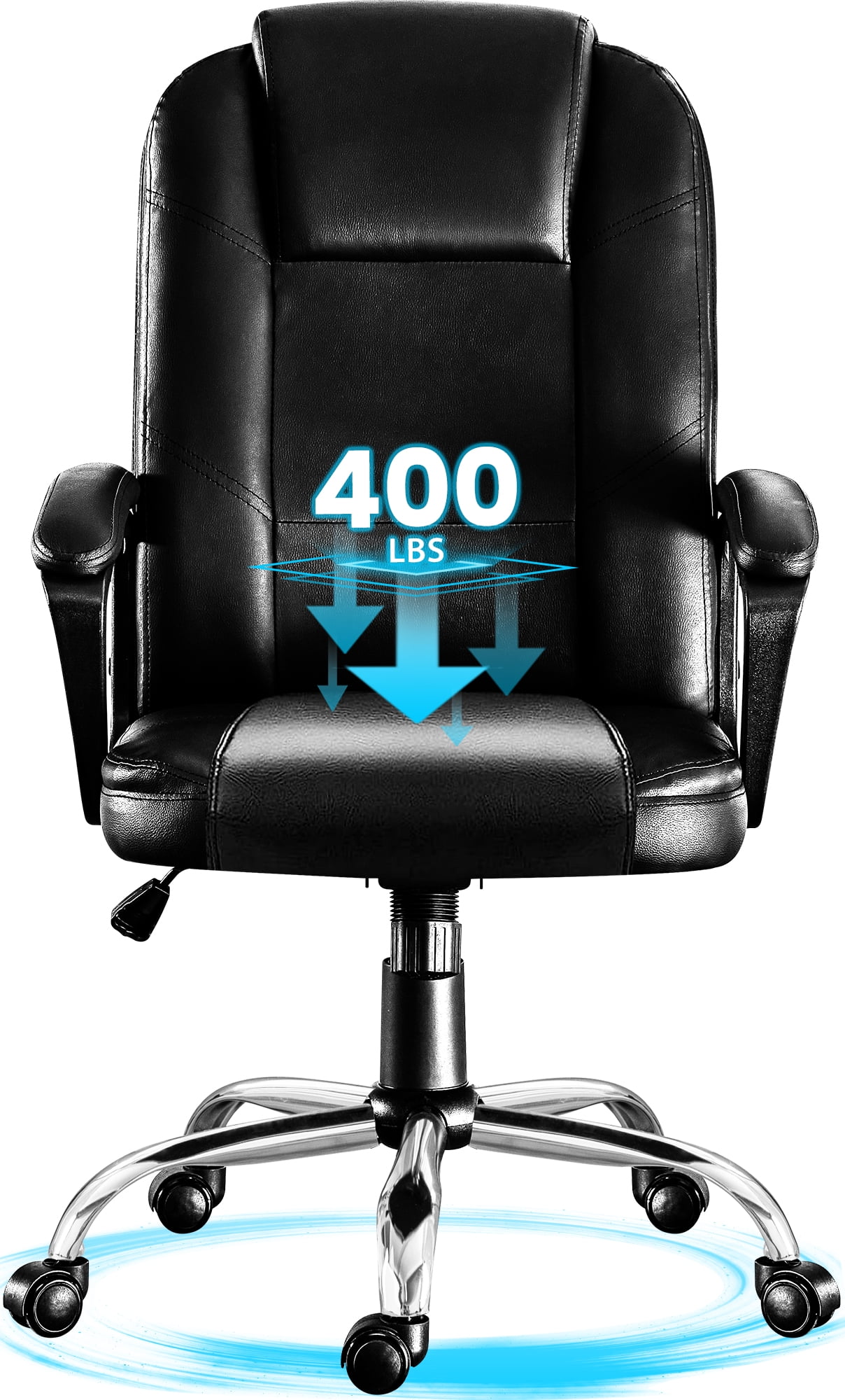 JONPONY Big and Tall Executive Office Chair, 400lbs Capacity, Black ...