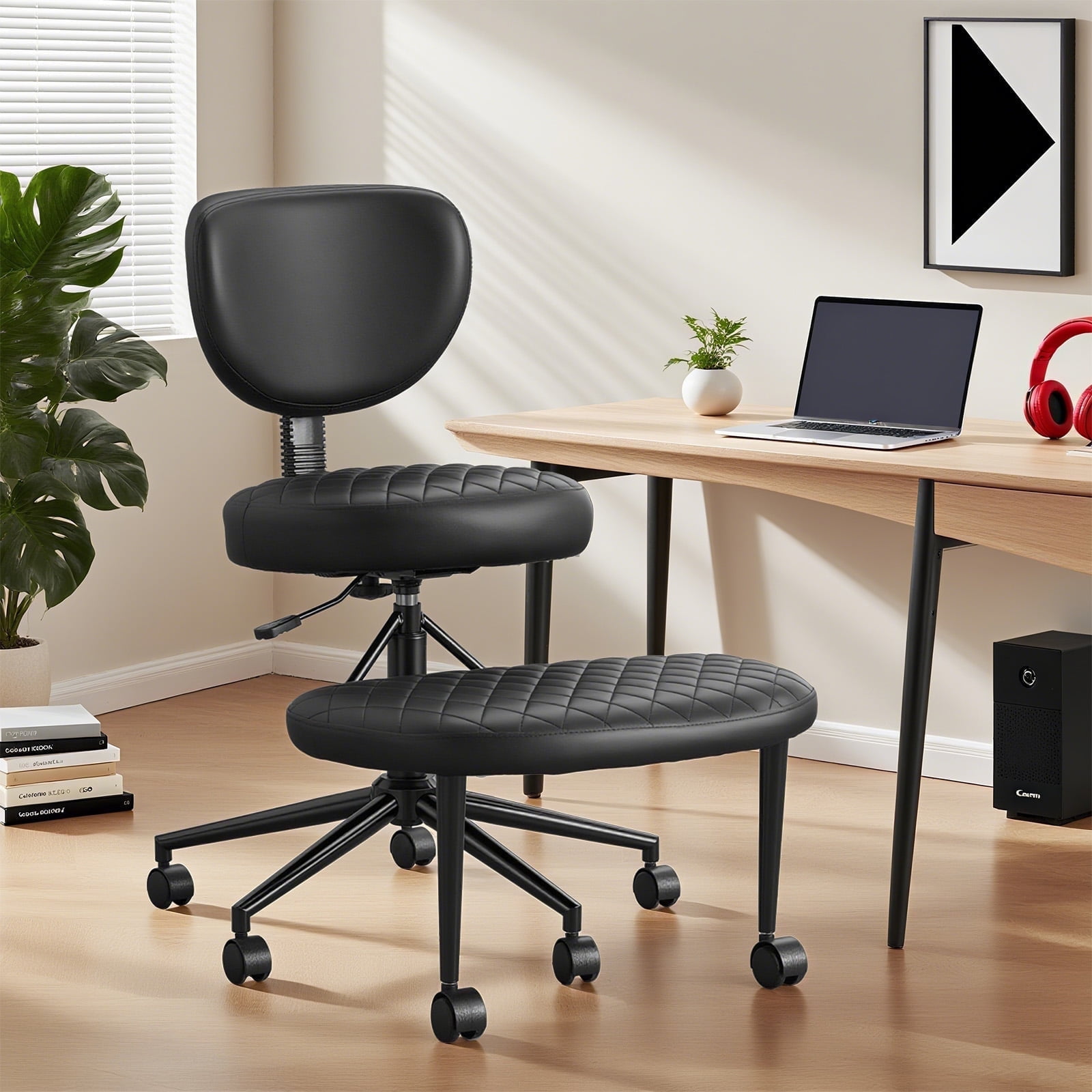 JONPONY Ergonomic Cross Legged Swivel Chair, ADHD Office Chair ...