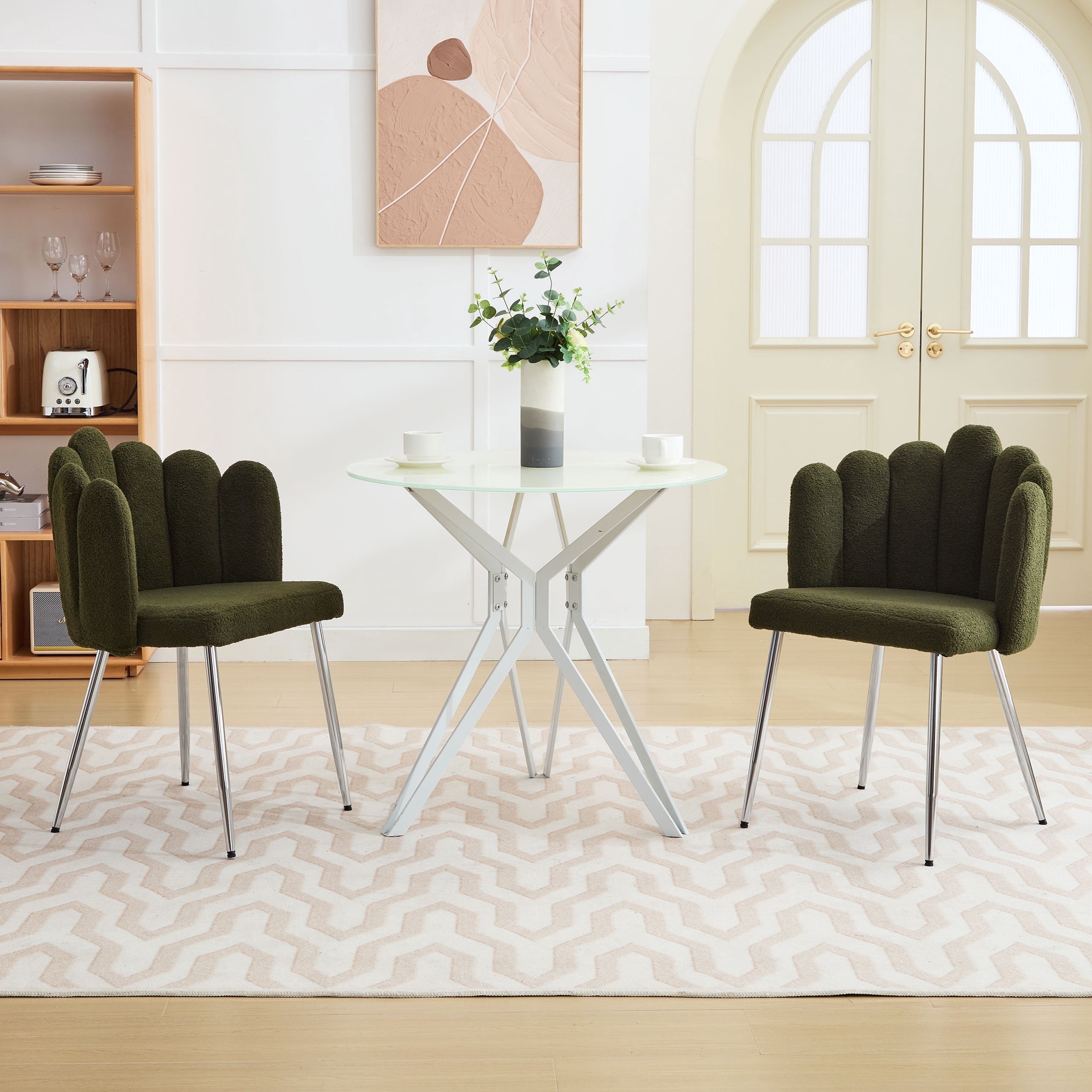 Elegant JONPONY Modern Velvet Upholstered Dining Chairs Set of 2 for ...