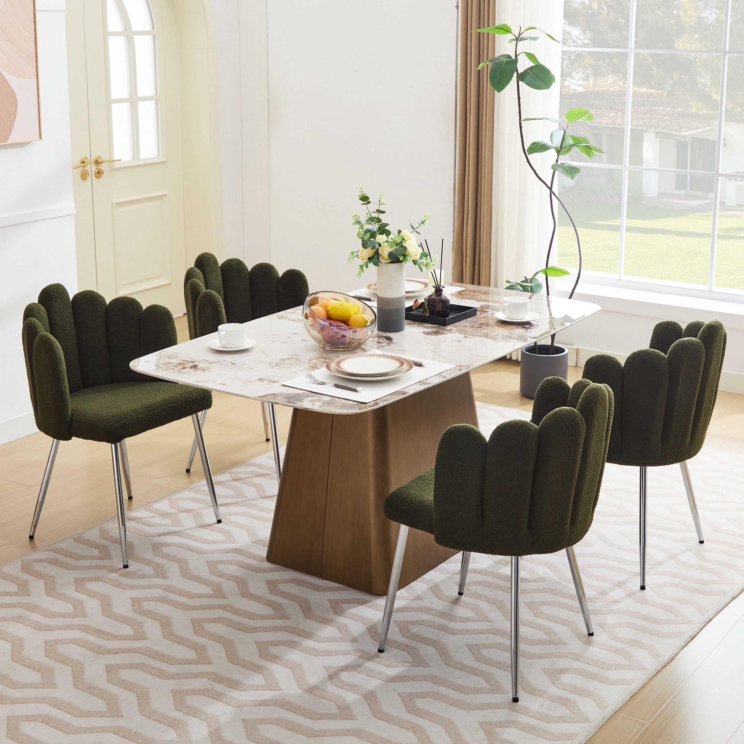 JONPONY Dining Chairs Modern Upholstered Set of 6 Dining Room Chairs ...