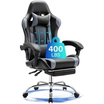 Staples Emerge Vortex Bonded Leather Gaming Chair, Black and Gray, 2 ...