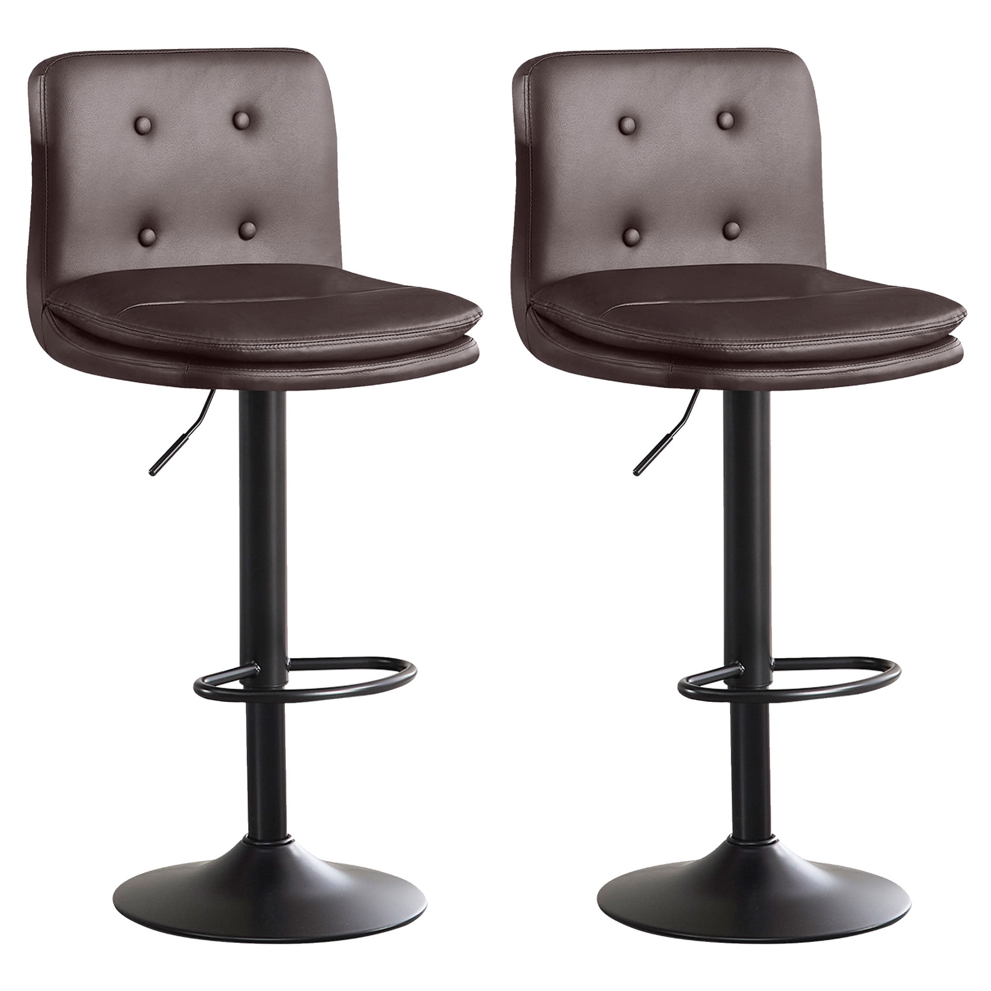 JONPONY Kitchen Bar Stools set of 2, Modern Adjustable Armless Swivel ...