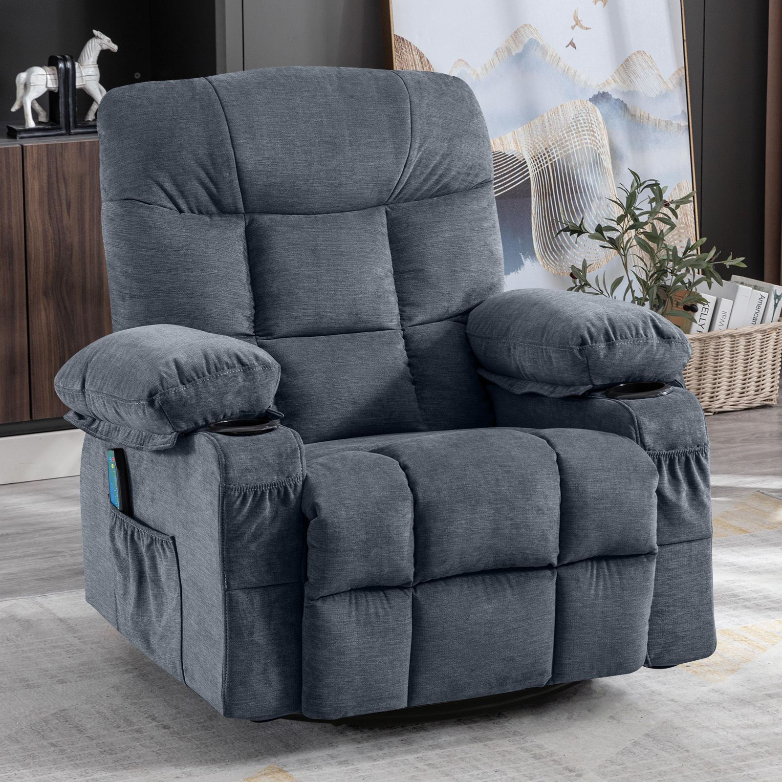 Power Recliner Chair with Adjustable Massage Function, Recliner Chair ...