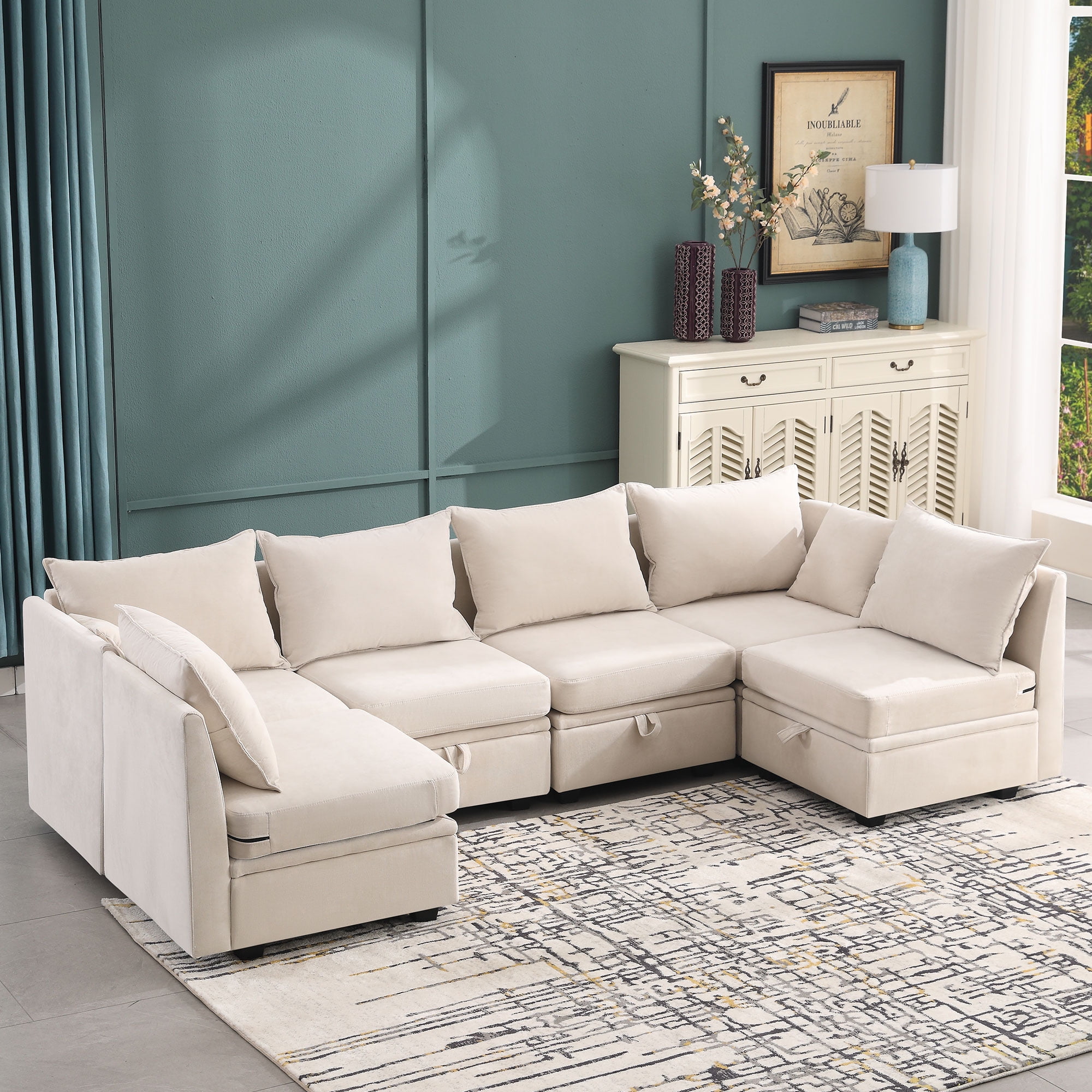 JONPONY Modular Couches and Sofas Sectional with Storage Sectional Sofa ...