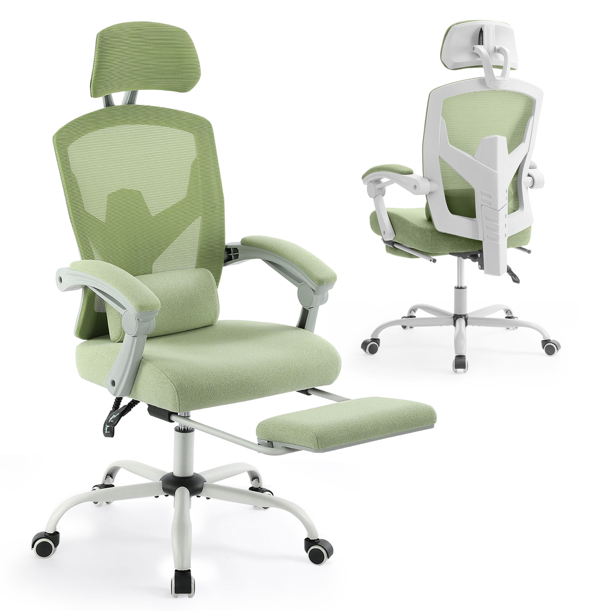 JONPONY Office Computer Desk Chair with Footrest, Ergonomic High-Back ...