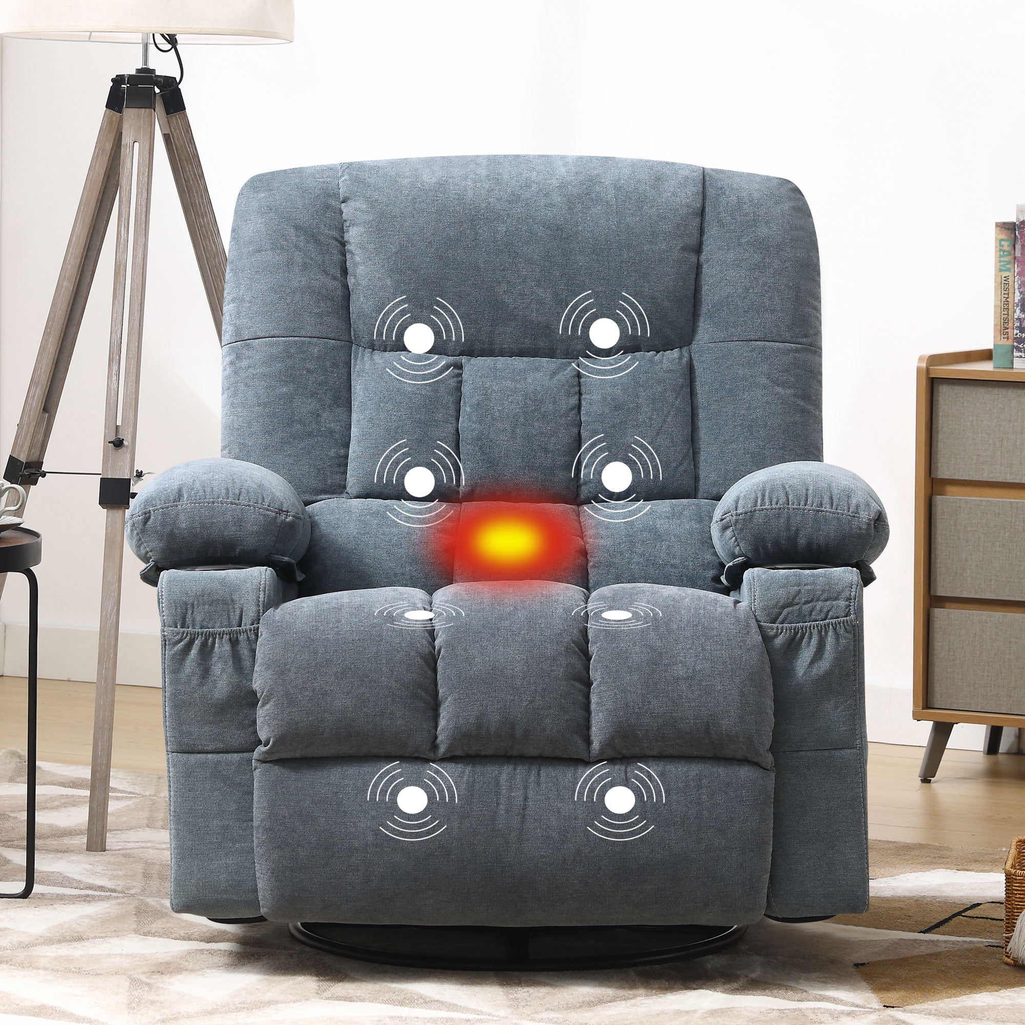 JONPONY Oversize Recliner Chair, Swivel Rocker Recliner Chair for ...