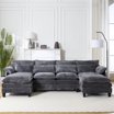 Homall Modern U-Shape Sectional Sofa, Chenille Fabric Modular Couch, 4 ...