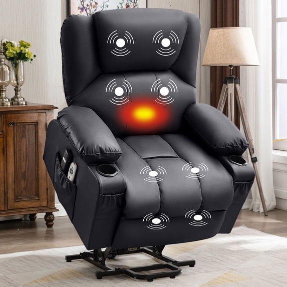JONPONY Power Lift Recliner Chair, Oversized, Heat and Massage, 8 ...