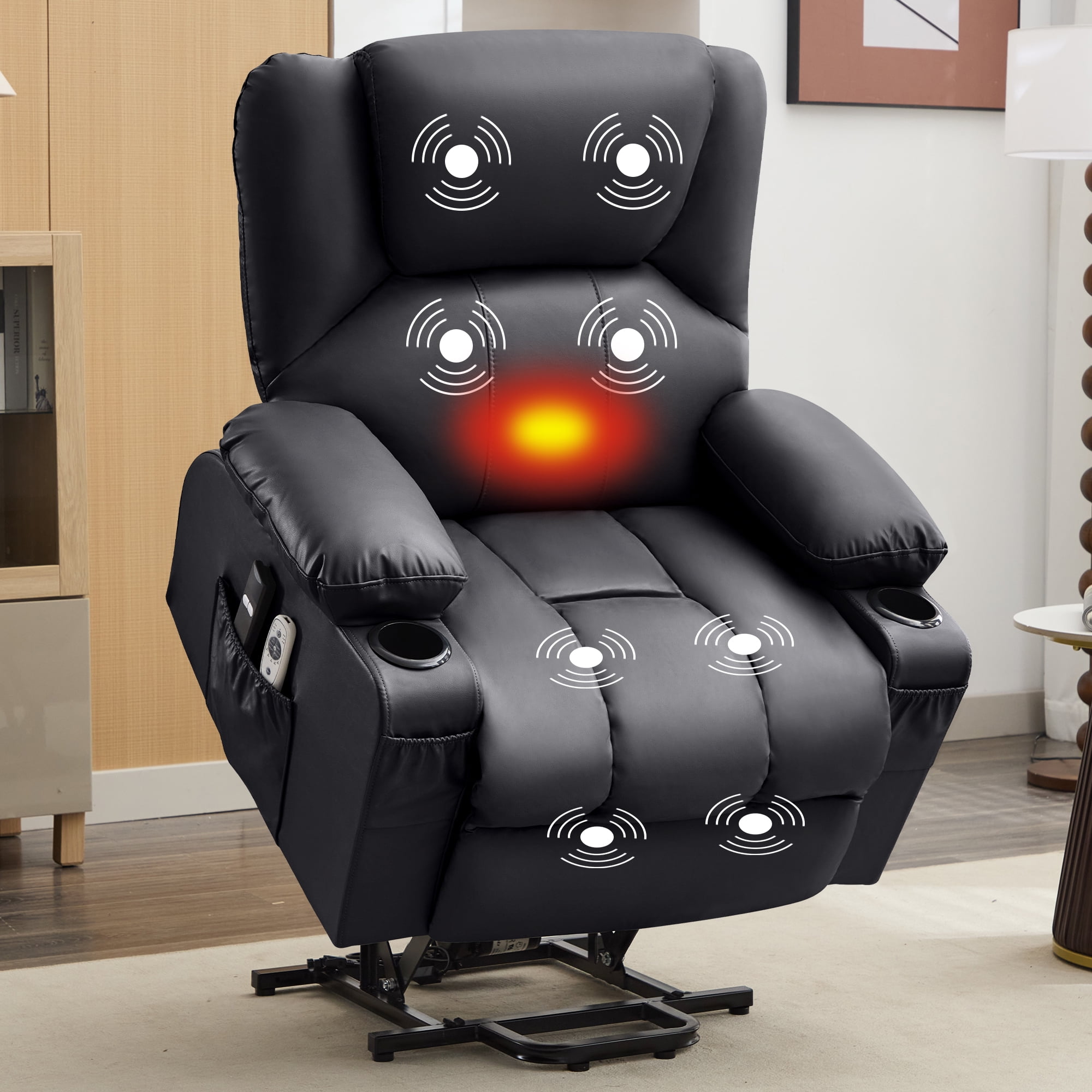 JONPONY Power Lift Recliner Chair, Large Electric Recliner with Heated ...