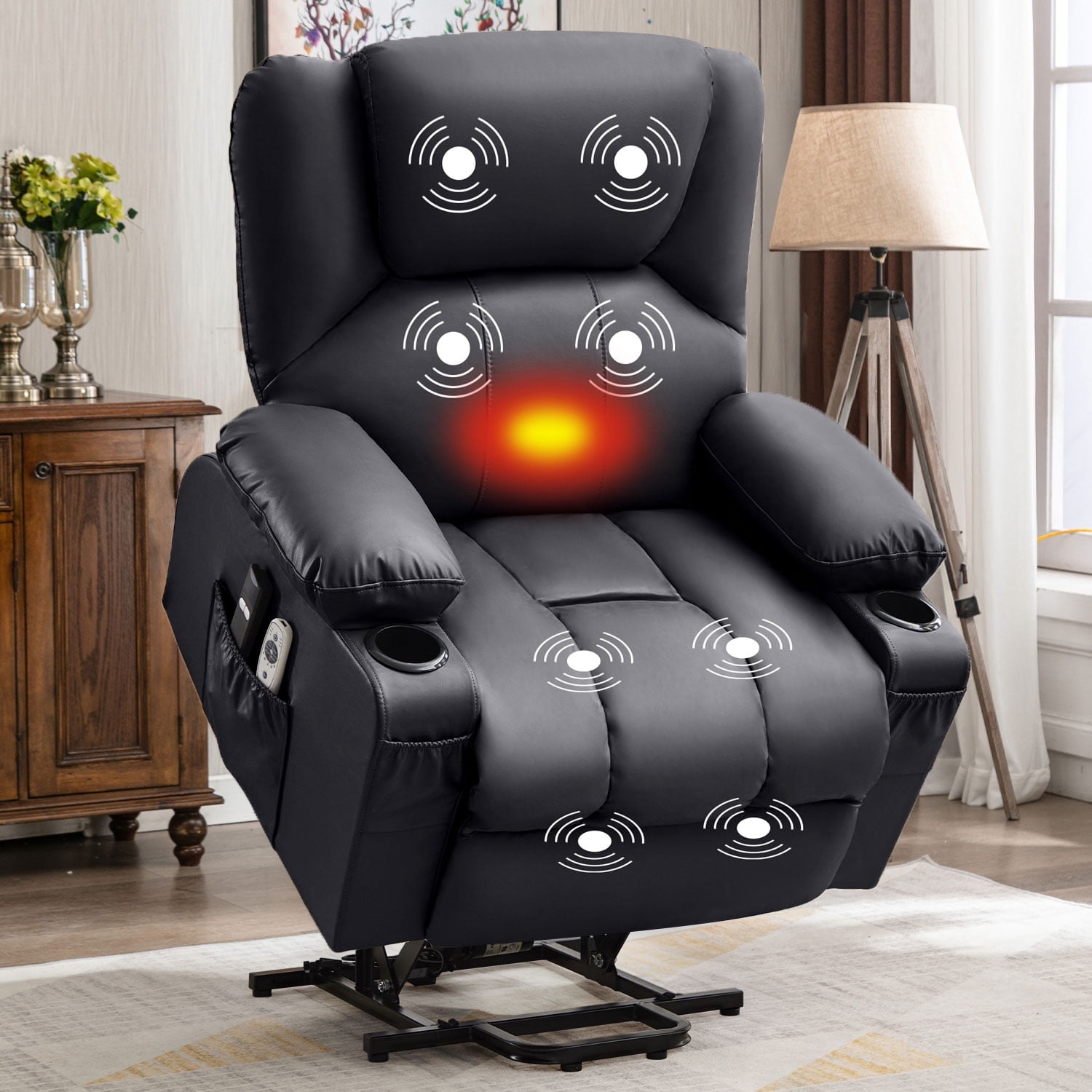 JONPONY Power Lift Recliner Chair Recliners for Elderly with Heat and ...