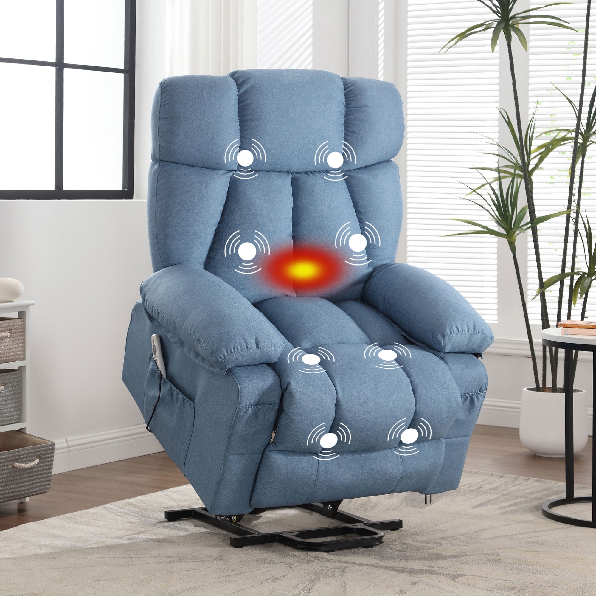 JONPONY Power Lift Recliner Chair Recliners for Elderly with Heat and ...