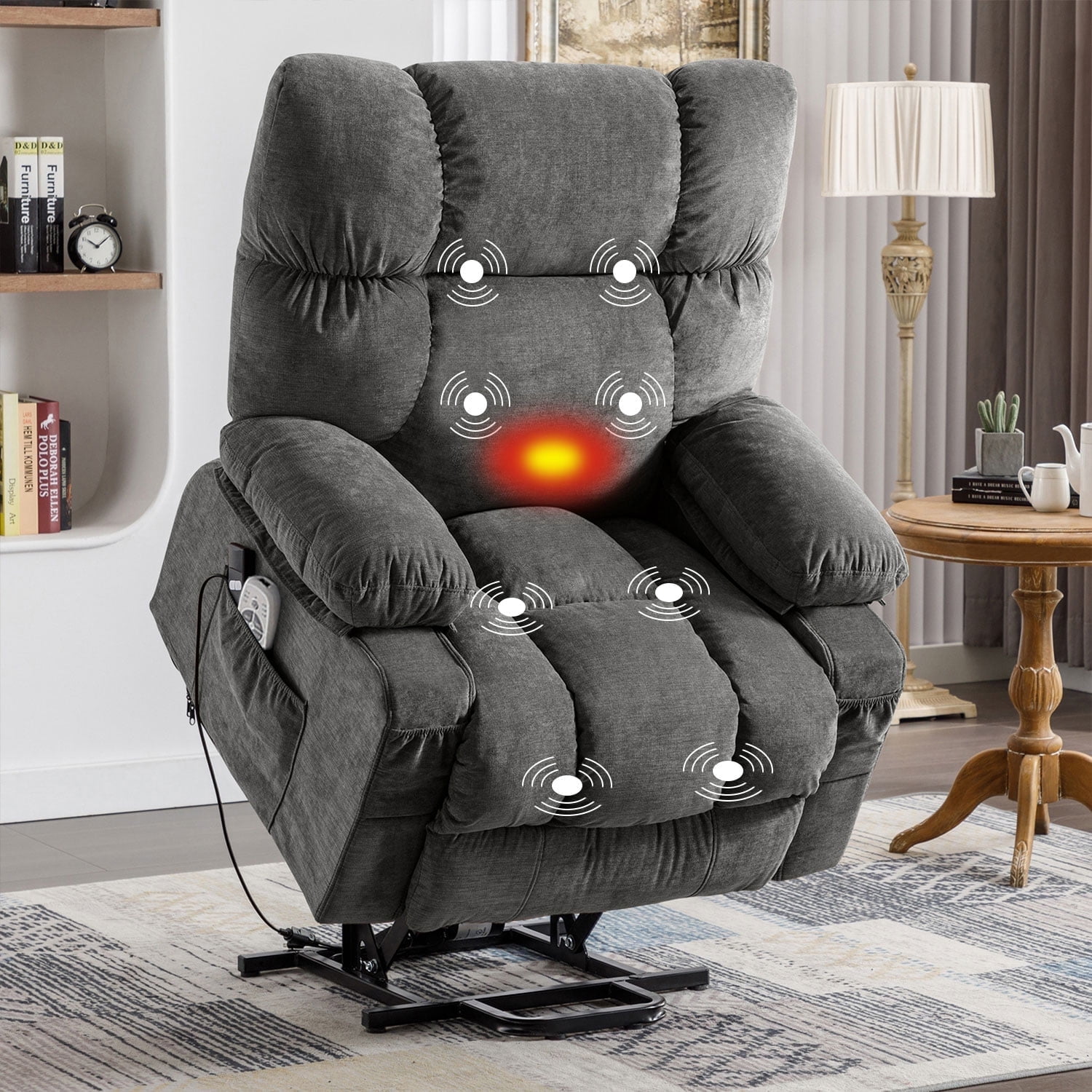 JONPONY Power Lift Recliner Chair for Elderly with Heat Massage Side ...